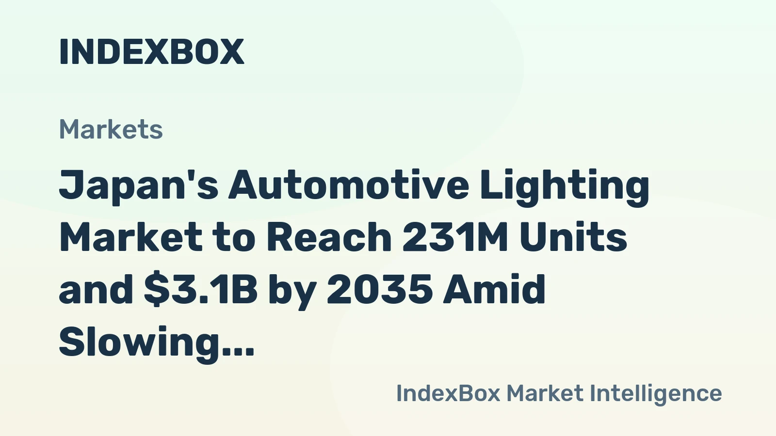 Japan's Automotive Lighting Market to Reach 231M Units and $3.1B by 2035 Amid Slowing Growth
