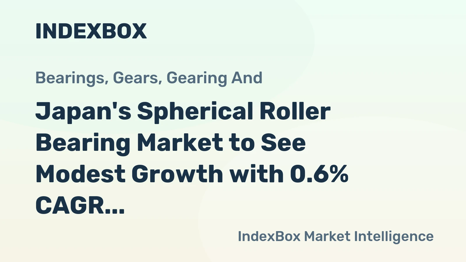 Japan's Spherical Roller Bearing Market to See Modest Growth with 0.6% CAGR Through 2035
