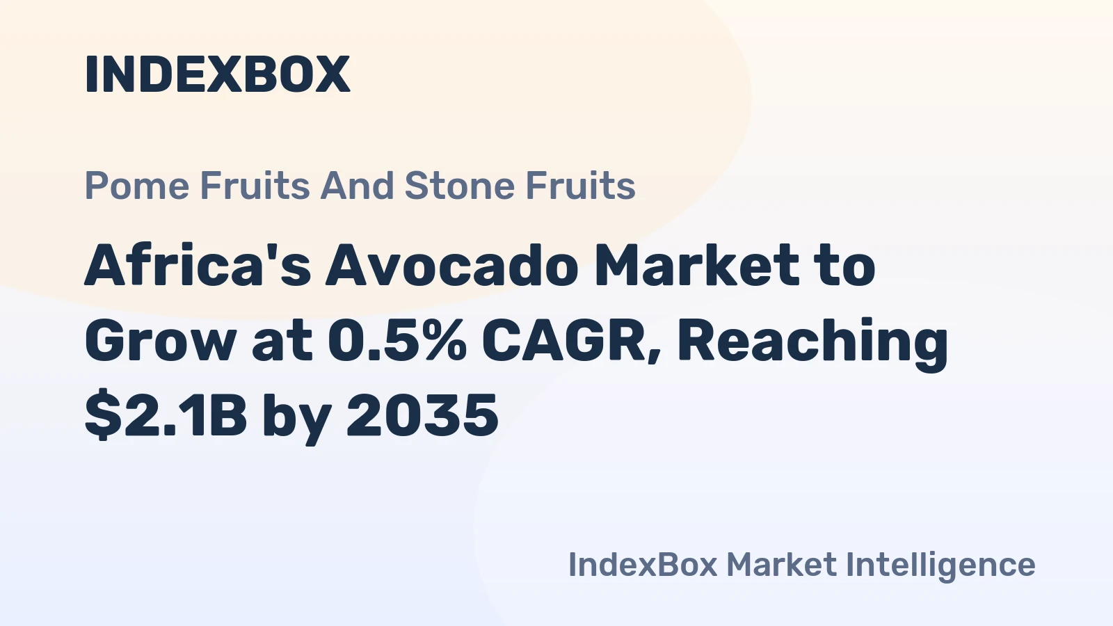 Africa's Avocado Market to Grow at 0.5% CAGR, Reaching $2.1B by 2035