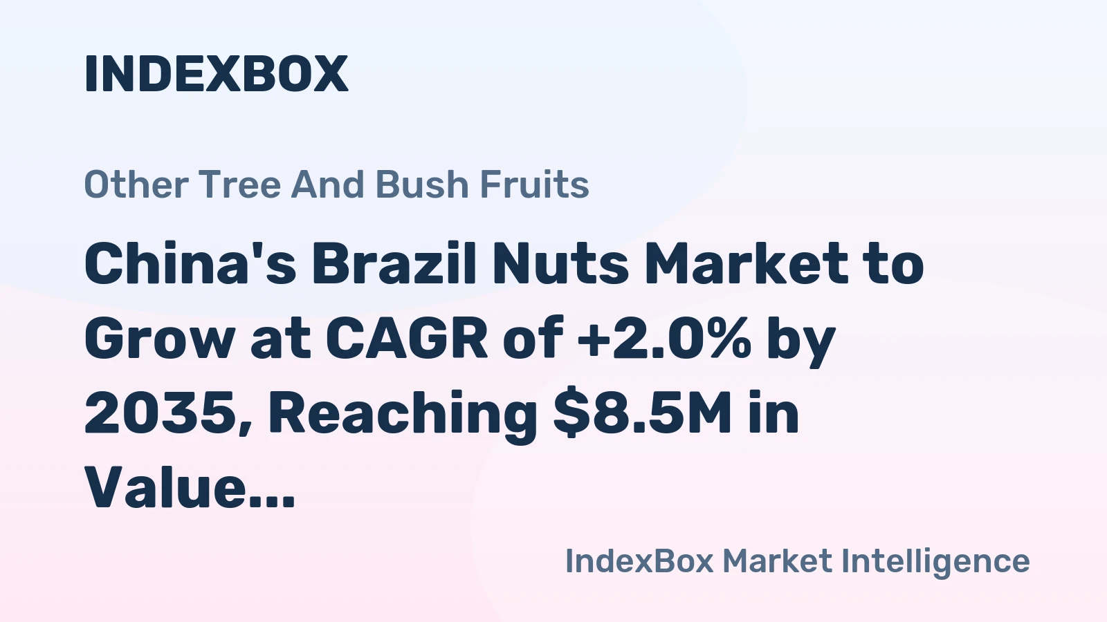 China's Brazil Nuts Market to Grow at CAGR of +2.0% by 2035, Reaching $8.5M in Value