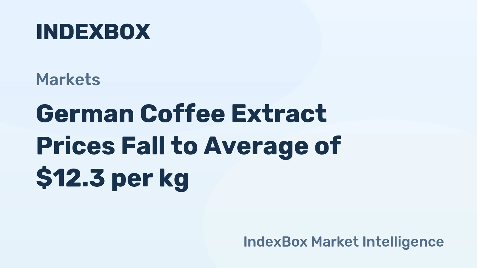 German Coffee Extract Prices Fall to Average of $12.3 per kg