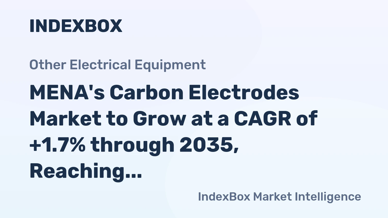 MENA's Carbon Electrodes Market to Grow at a CAGR of +1.7% through 2035, Reaching $1.1B in Value