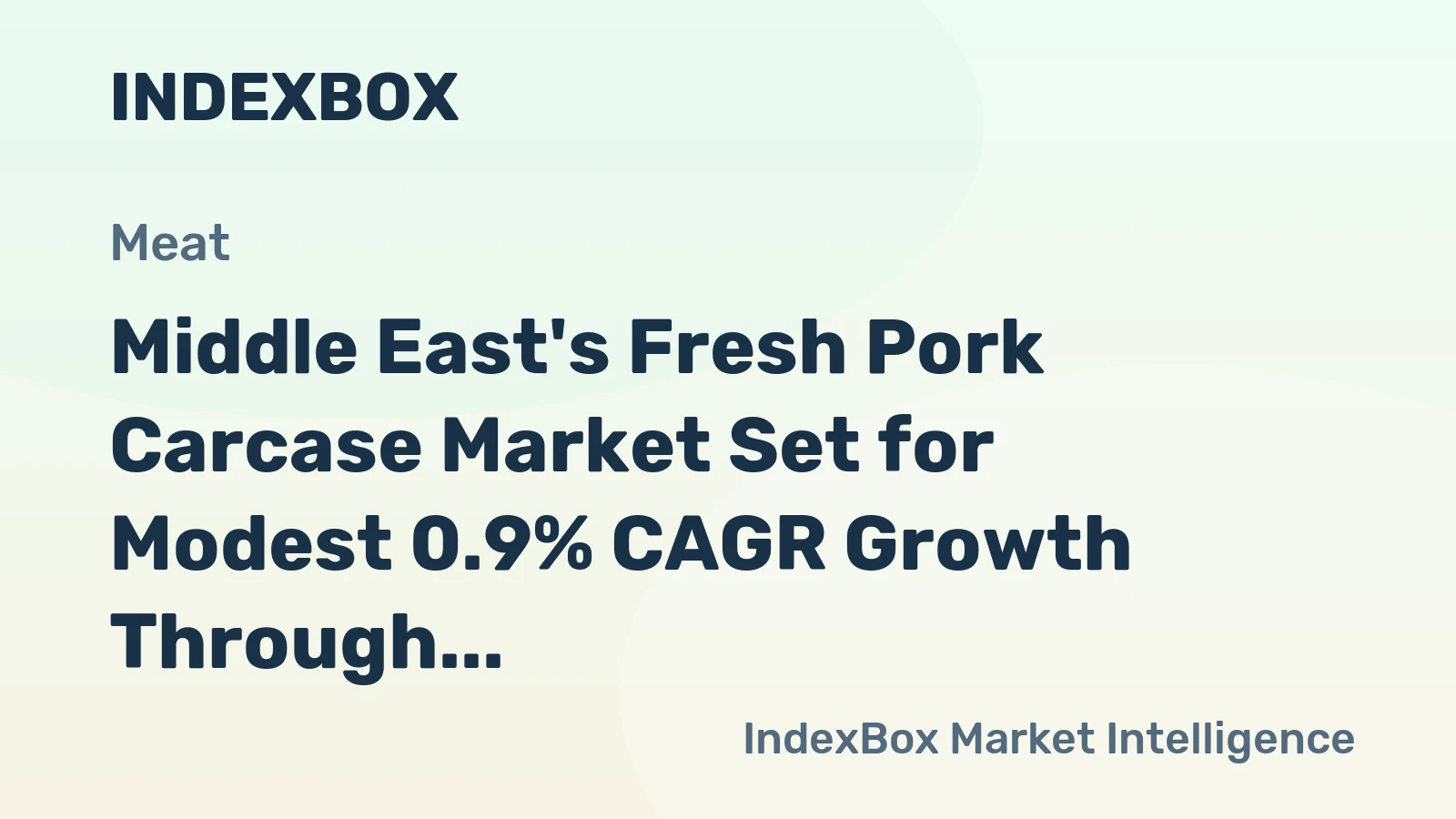 Middle East's Fresh Pork Carcase Market Set for Modest 0.9% CAGR Growth Through 2035