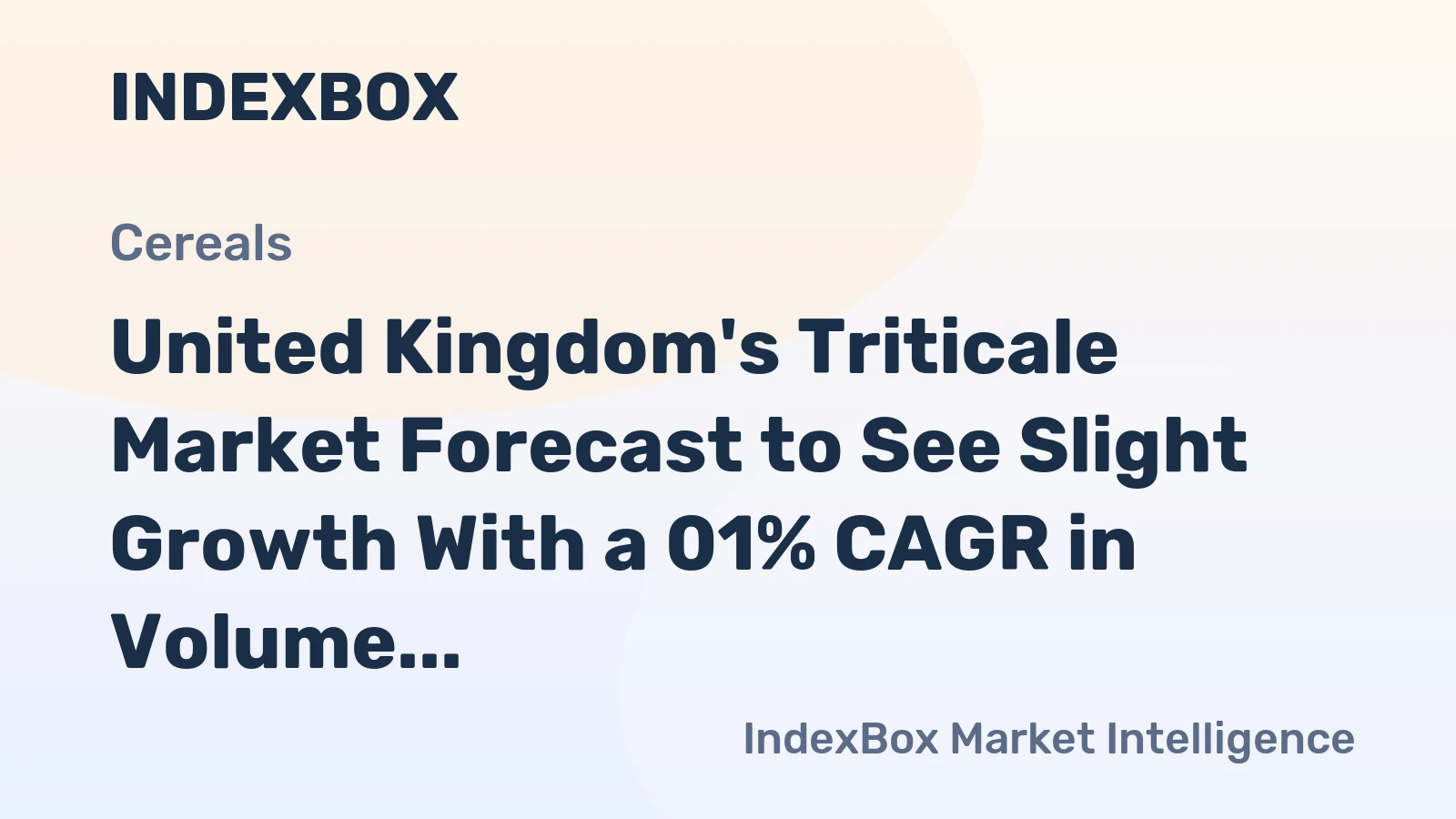 United Kingdom's Triticale Market Forecast to See Slight Growth With a 01% CAGR in Volume