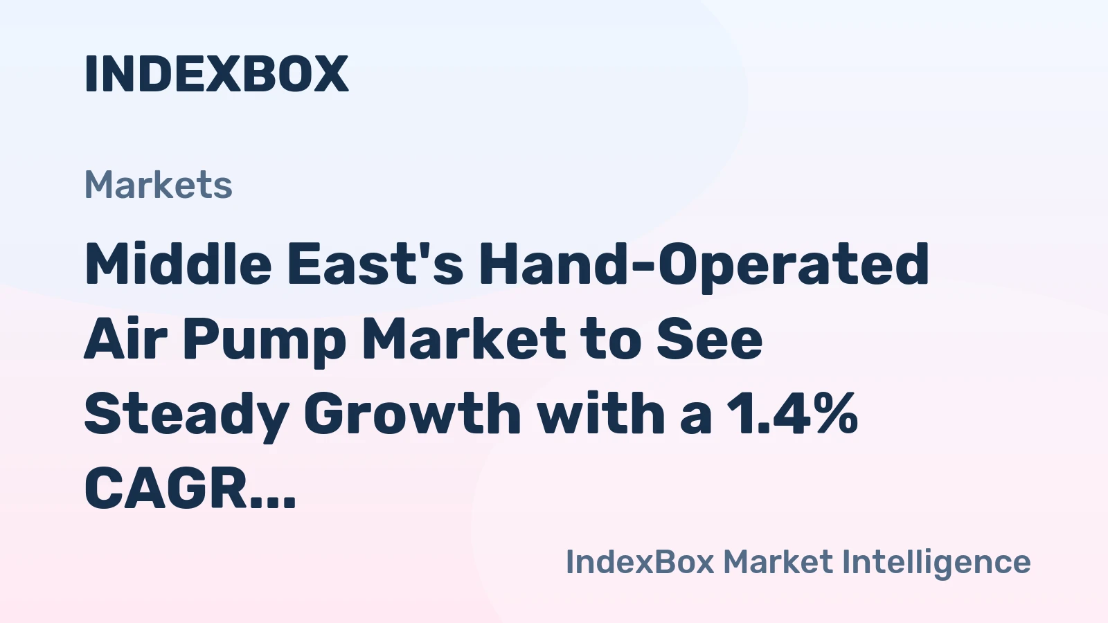 Middle East's Hand-Operated Air Pump Market to See Steady Growth with a 1.4% CAGR