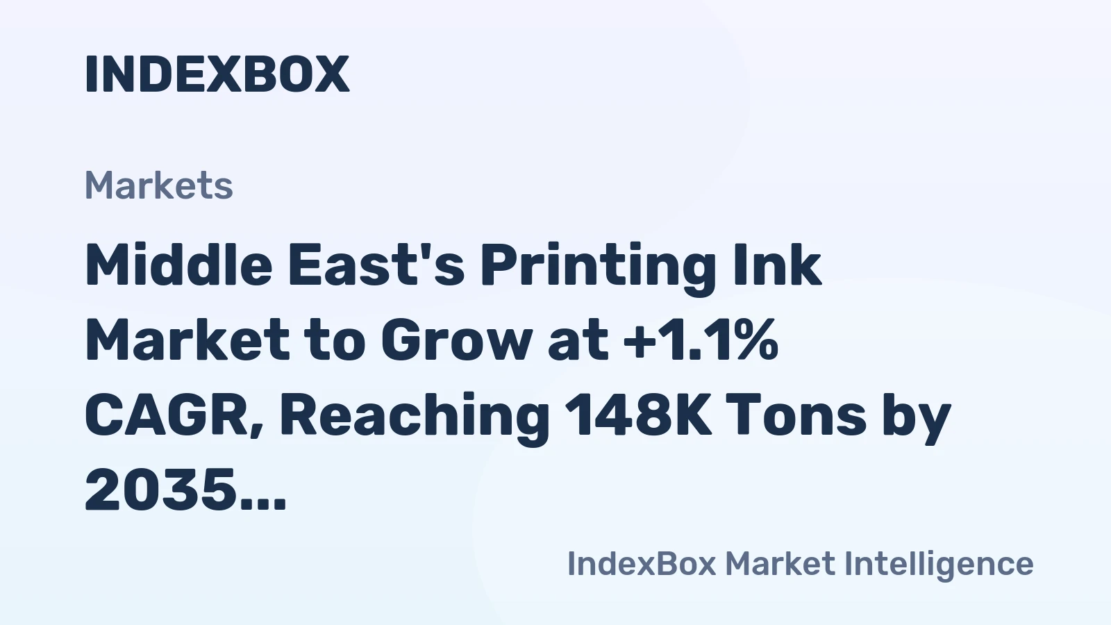 Middle East's Printing Ink Market to Grow at +1.1% CAGR, Reaching 148K Tons by 2035