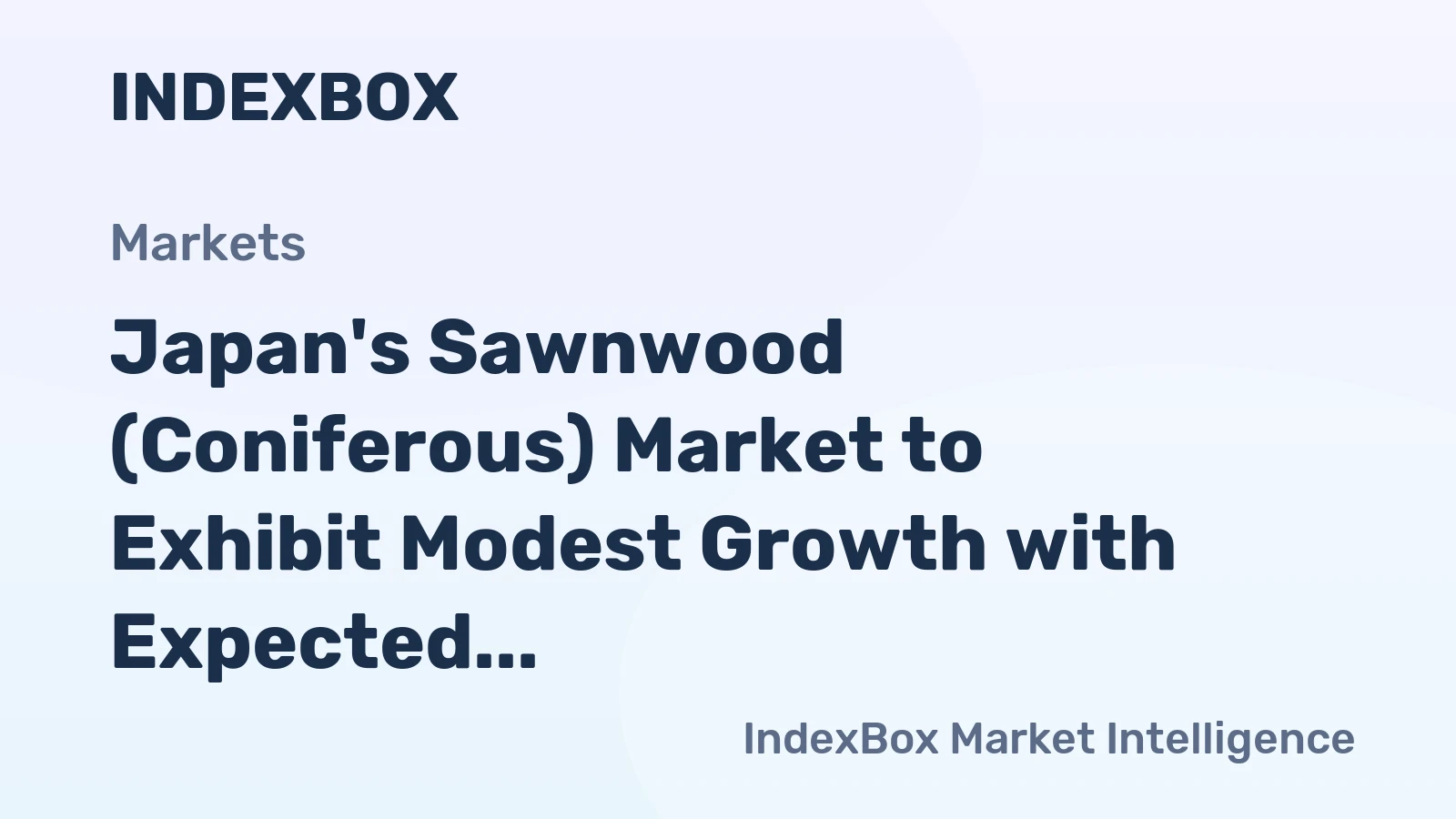 Japan's Sawnwood (Coniferous) Market to Exhibit Modest Growth with Expected CAGR of +0.4%