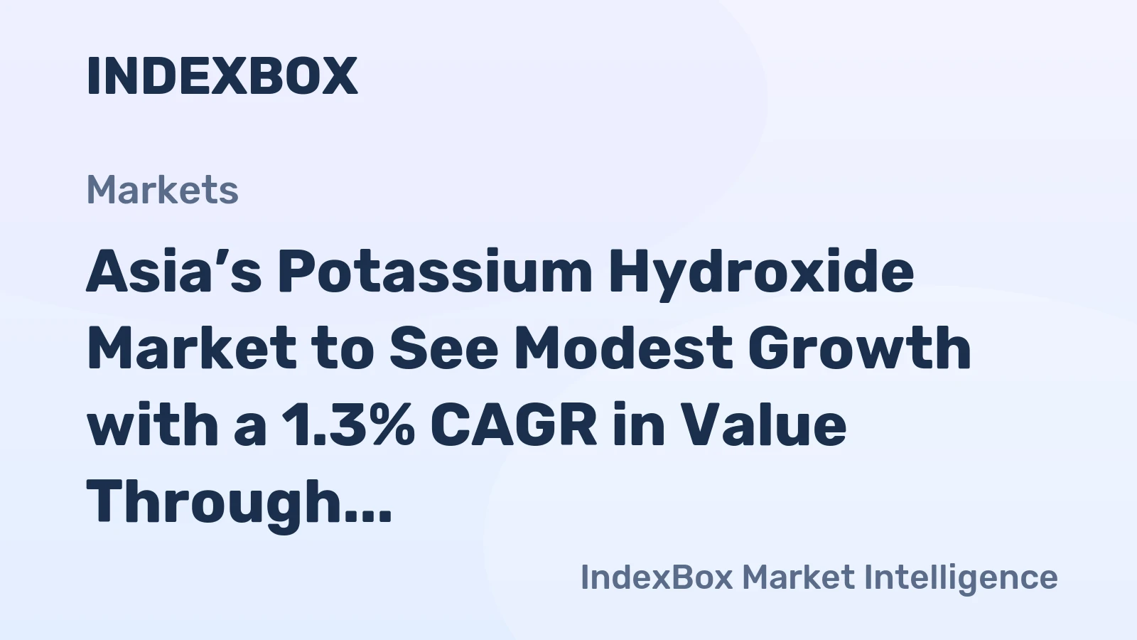 Asia’s Potassium Hydroxide Market to See Modest Growth with a 1.3% CAGR in Value Through 2035