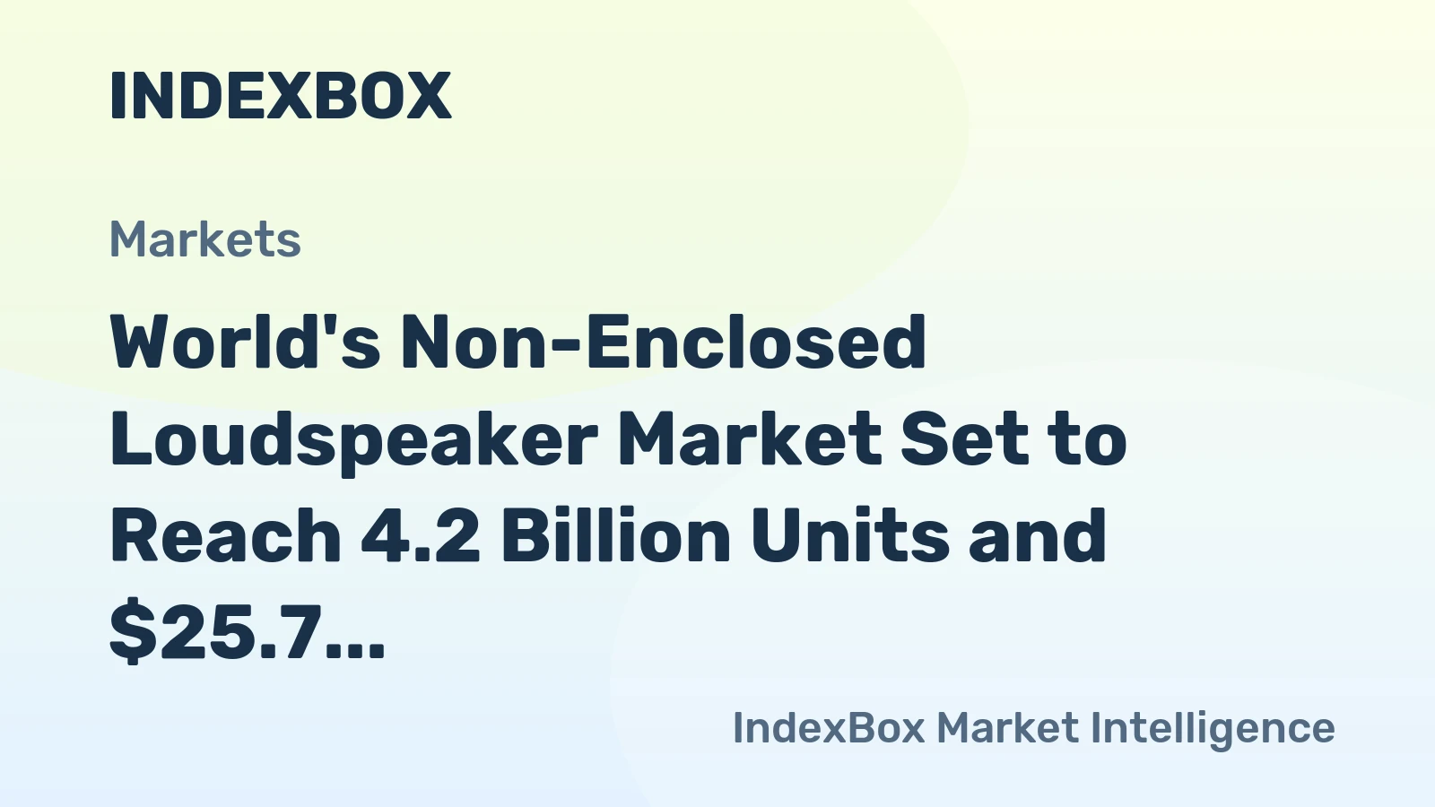 World's Non-Enclosed Loudspeaker Market Set to Reach 4.2 Billion Units and $25.7 Billion by 2035