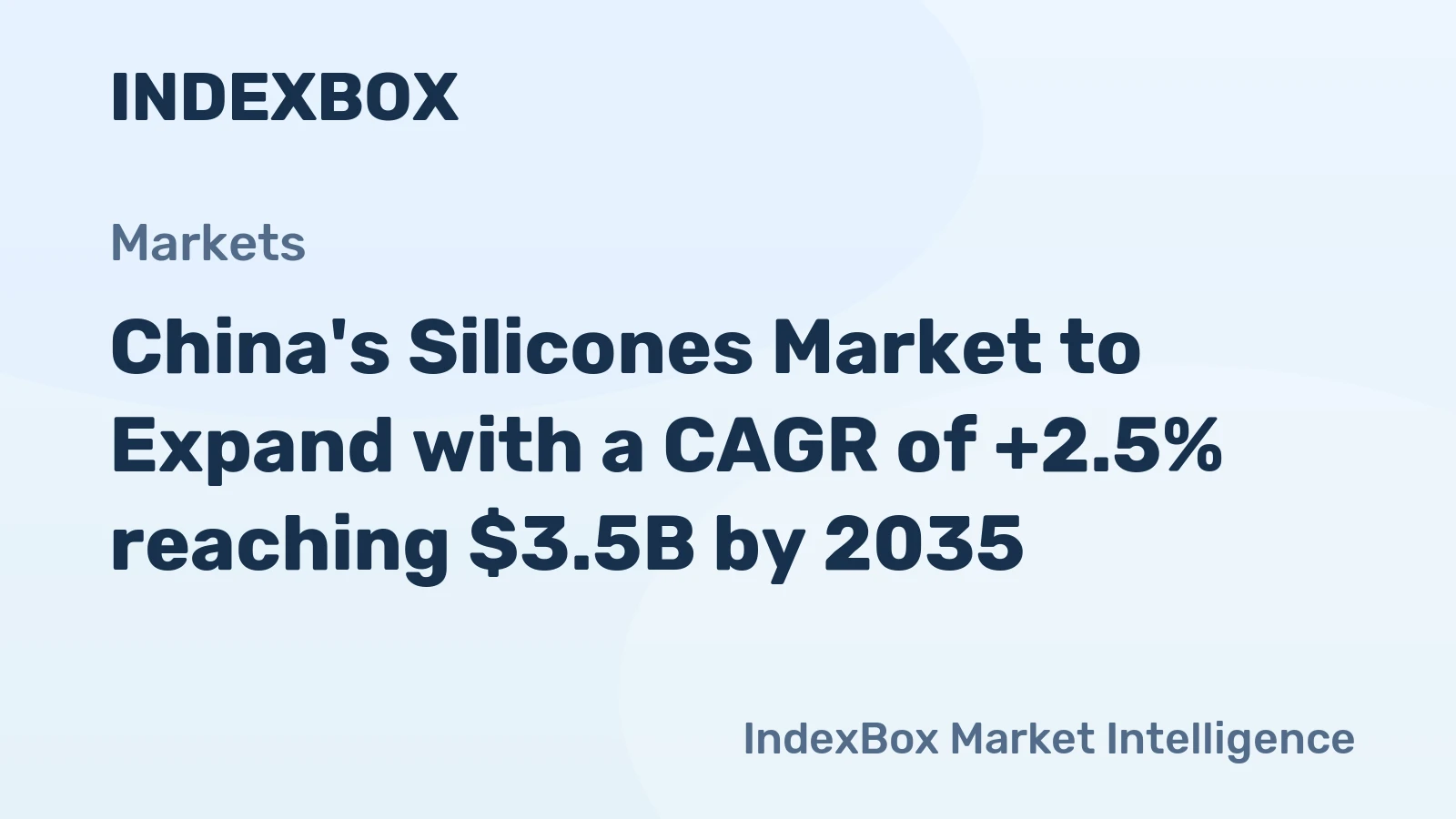 China's Silicones Market to Expand with a CAGR of +2.5% reaching $3.5B by 2035