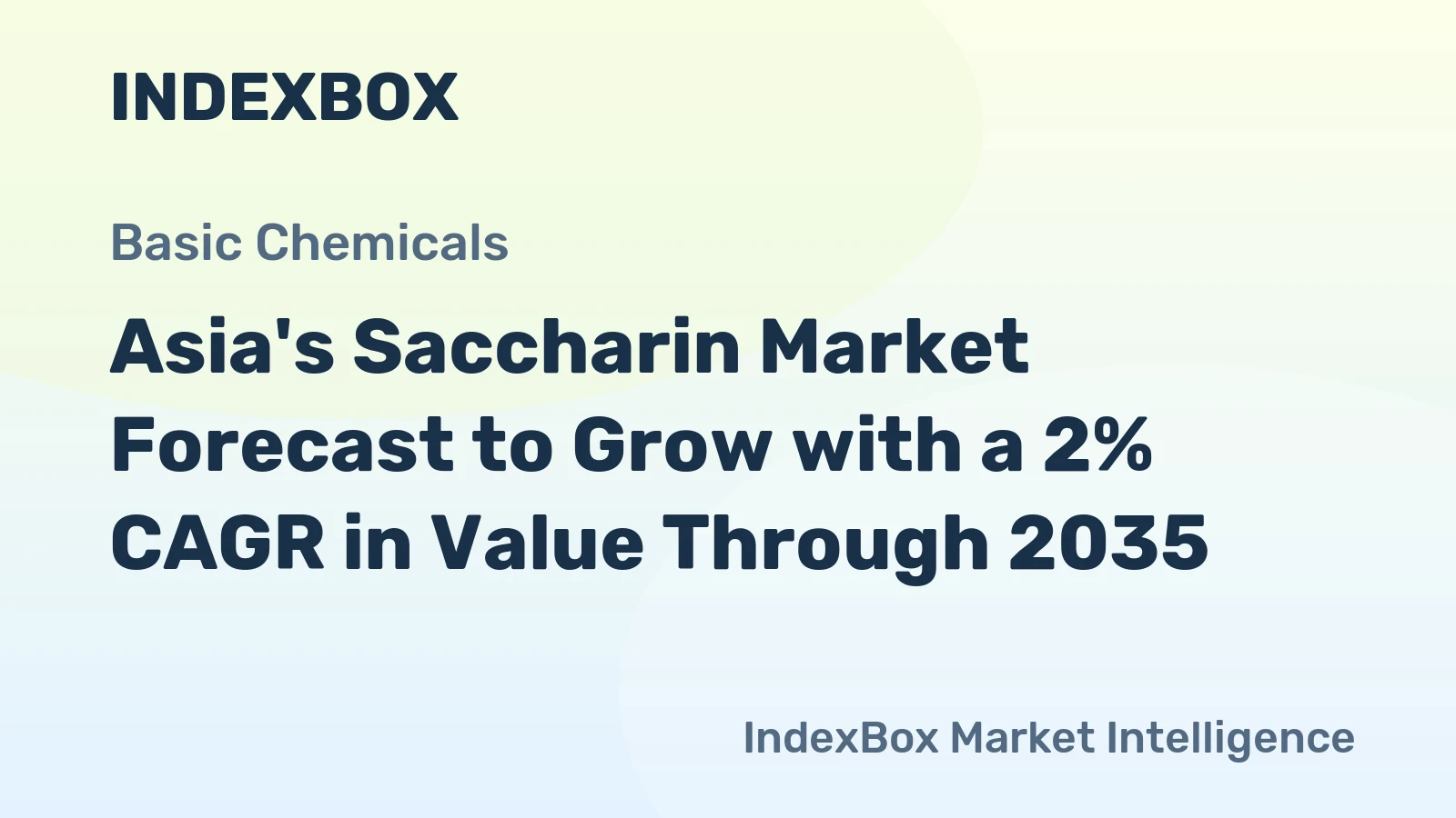 Asia's Saccharin Market Forecast to Grow with a 2% CAGR in Value Through 2035