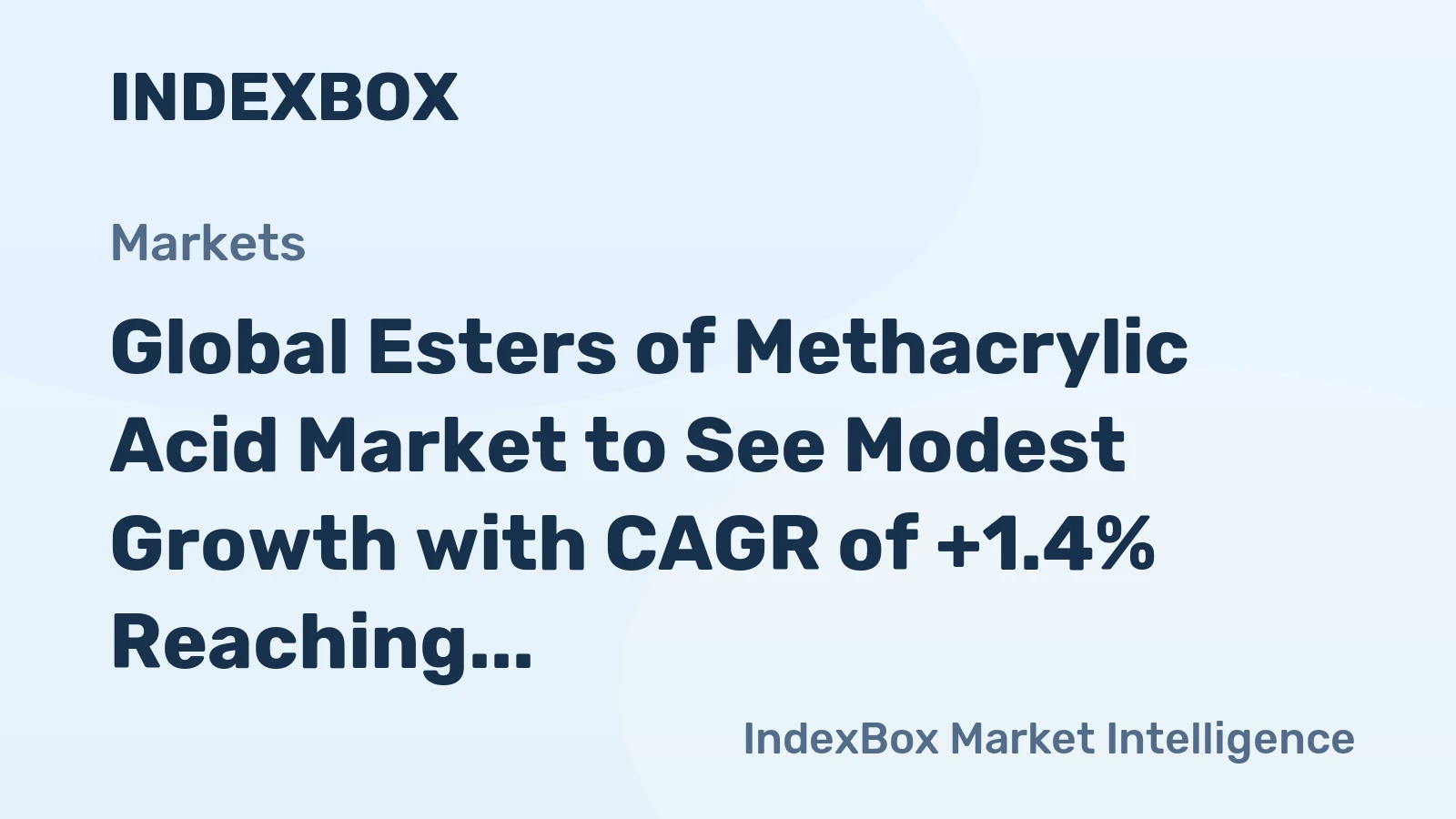 Global Esters of Methacrylic Acid Market to See Modest Growth with CAGR of +1.4% Reaching $4.6B by 2035