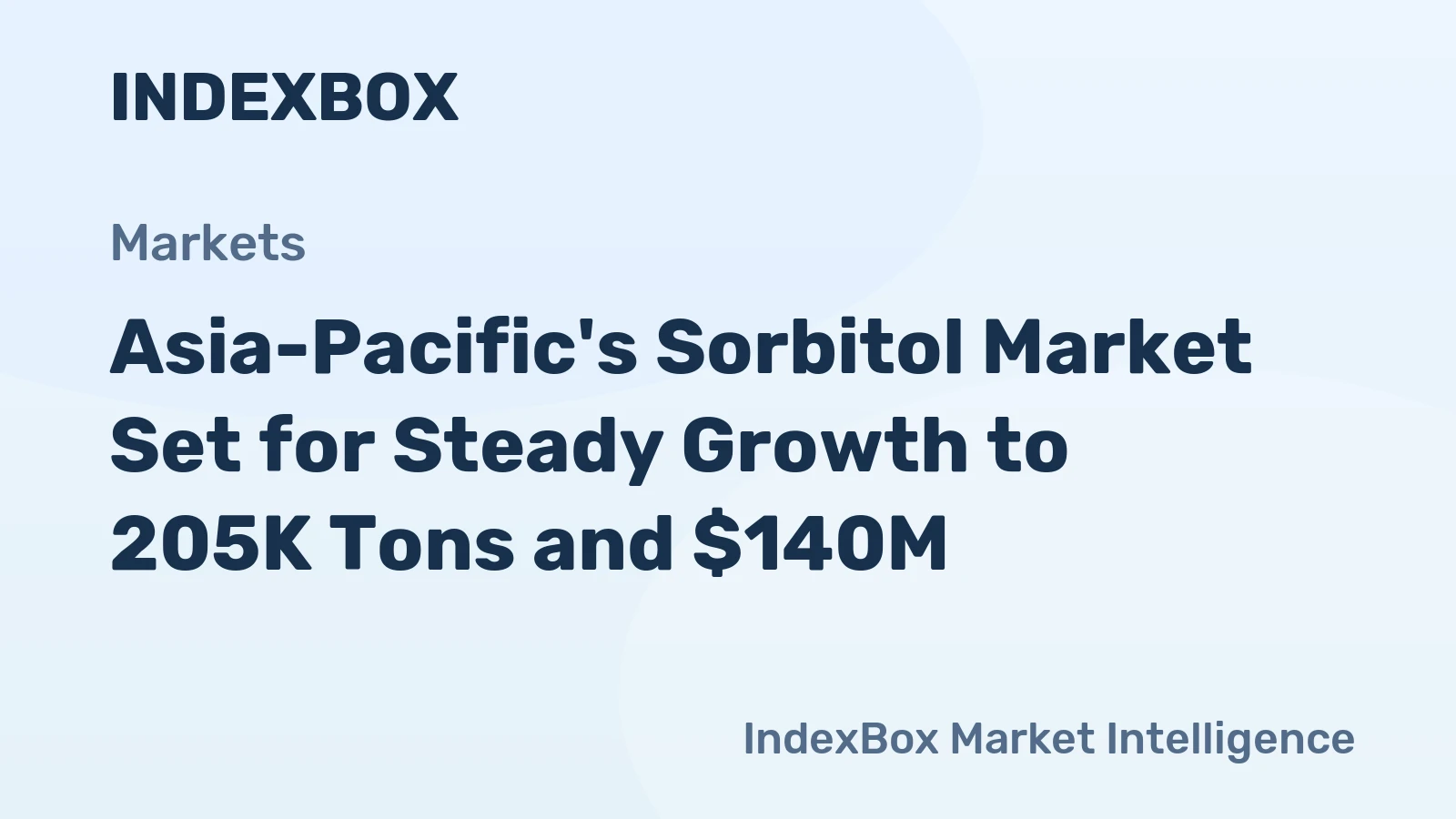 Asia-Pacific's Sorbitol Market Set for Steady Growth to 205K Tons and $140M