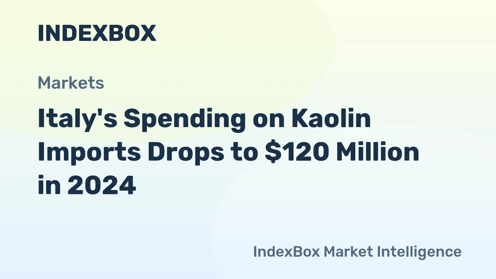 Italy's Spending on Kaolin Imports Drops to $120 Million in 2024