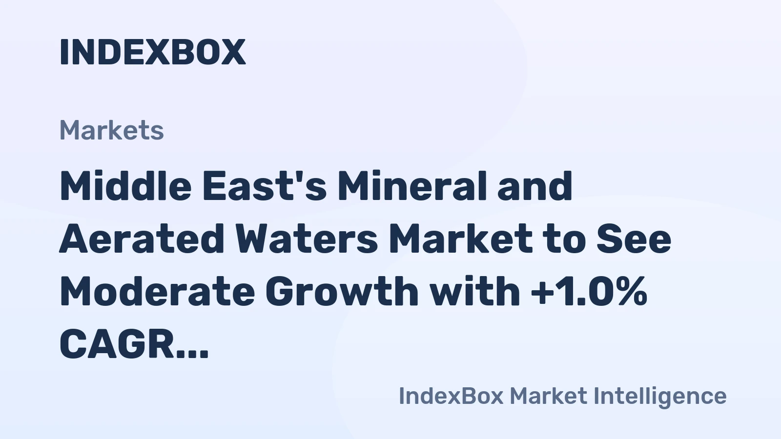 Middle East's Mineral and Aerated Waters Market to See Moderate Growth with +1.0% CAGR from 2024-2035