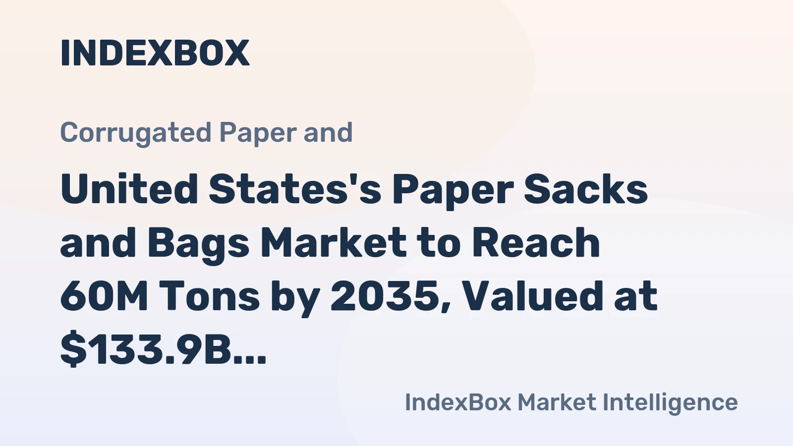 United States's Paper Sacks and Bags Market to Reach 60M Tons by 2035, Valued at $133.9B