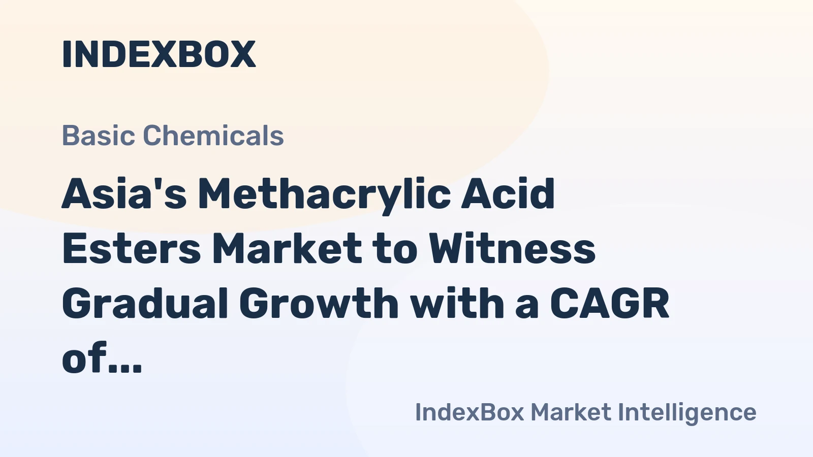 Asia's Methacrylic Acid Esters Market to Witness Gradual Growth with a CAGR of +0.7% from 2024 to 2035