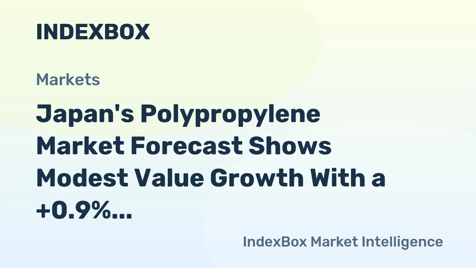 Japan's Polypropylene Market Forecast Shows Modest Value Growth With a +0.9% CAGR Through 2035