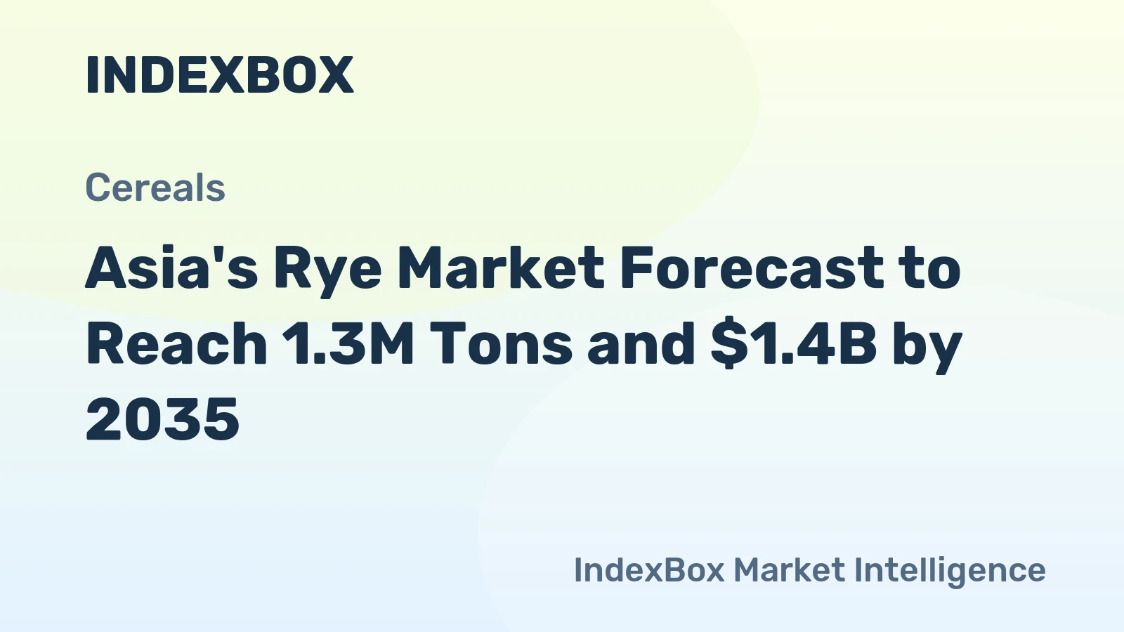Asia's Rye Market Forecast to Reach 1.3M Tons and $1.4B by 2035