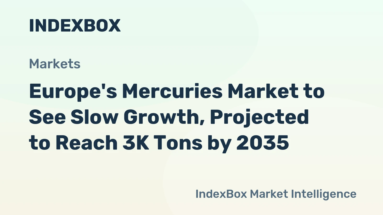 Europe's Mercuries Market to See Slow Growth, Projected to Reach 3K Tons by 2035