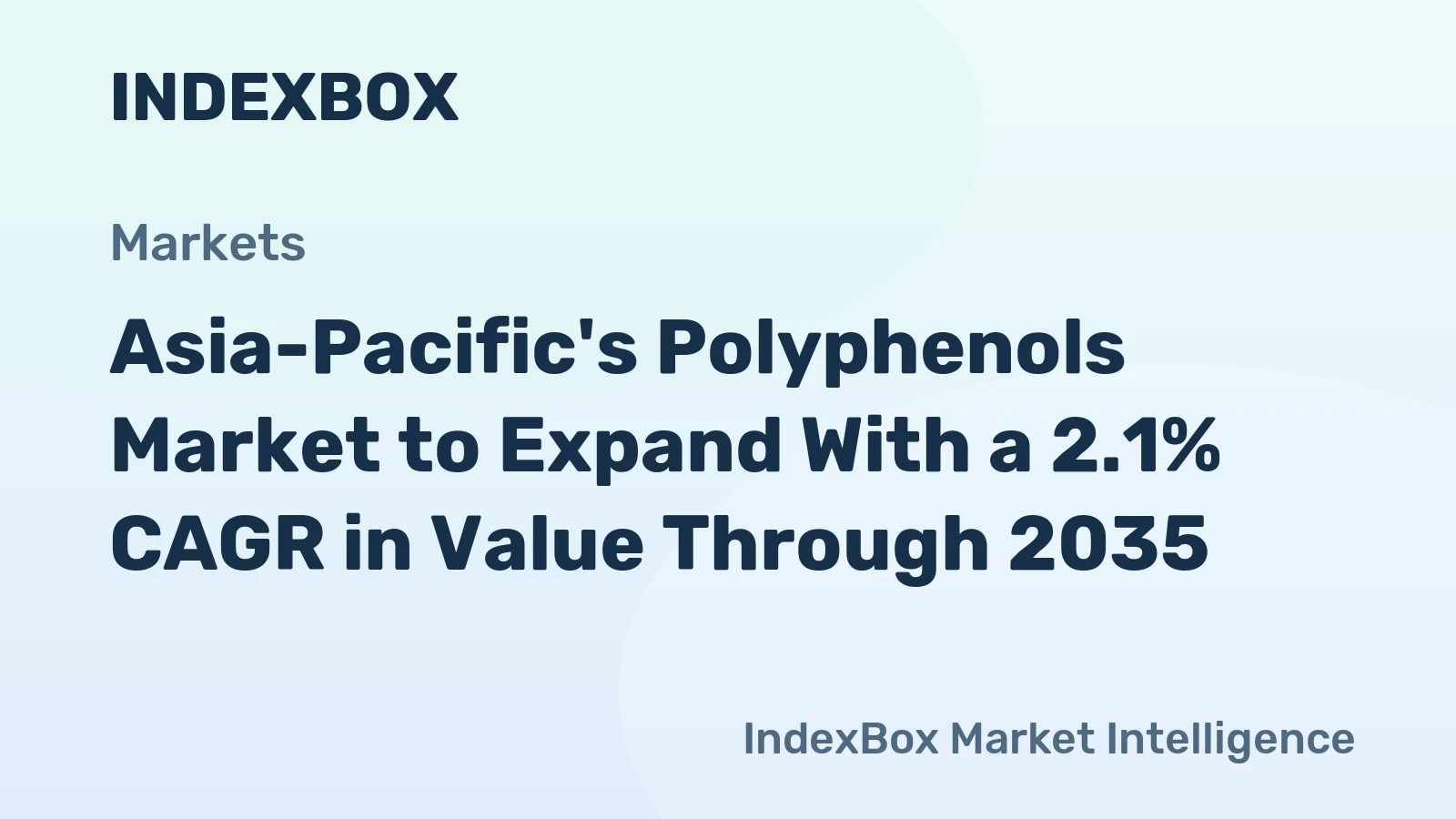 Asia-Pacific's Polyphenols Market to Expand With a 2.1% CAGR in Value Through 2035