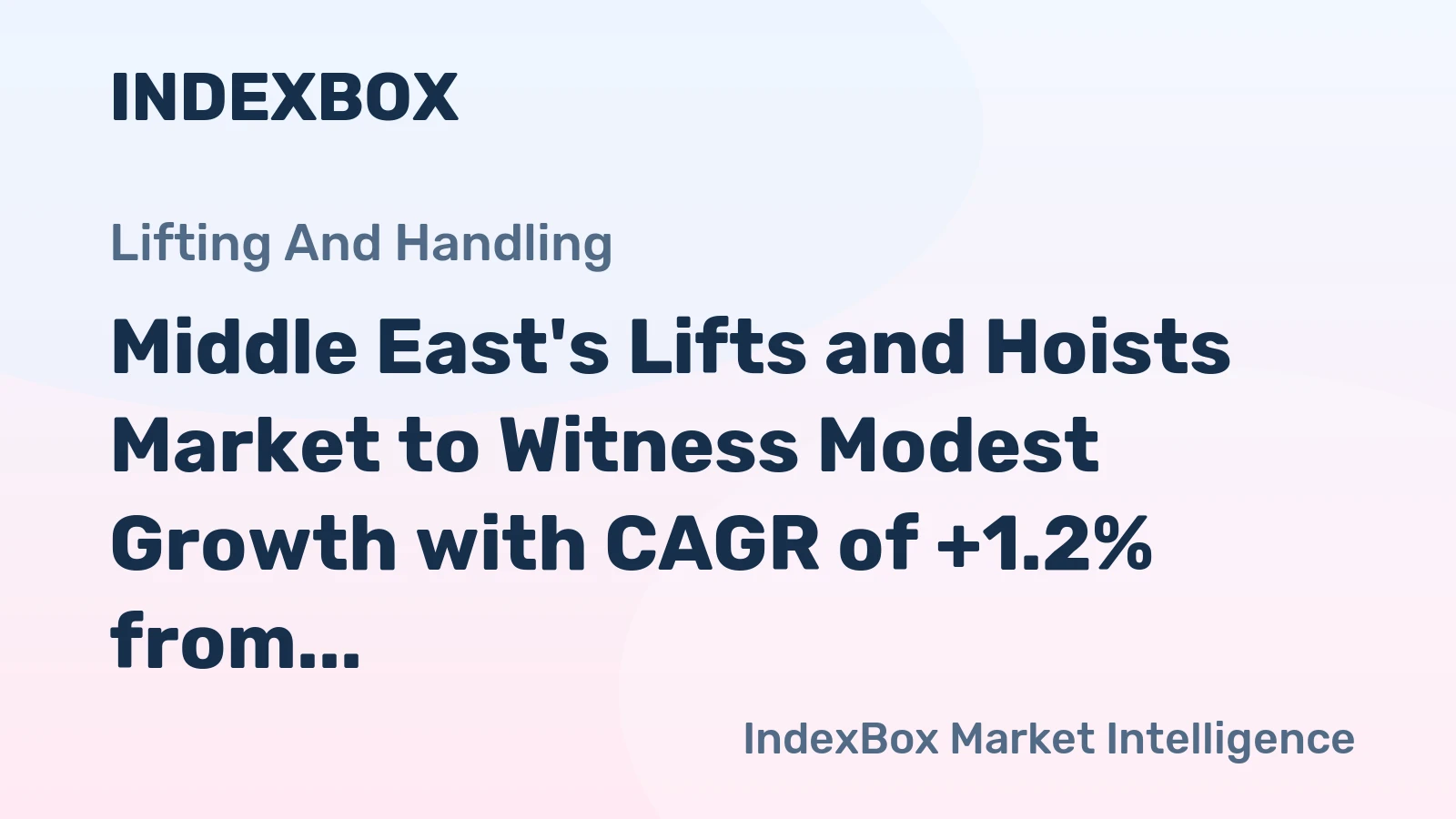 Middle East's Lifts and Hoists Market to Witness Modest Growth with CAGR of +1.2% from 2024-2035
