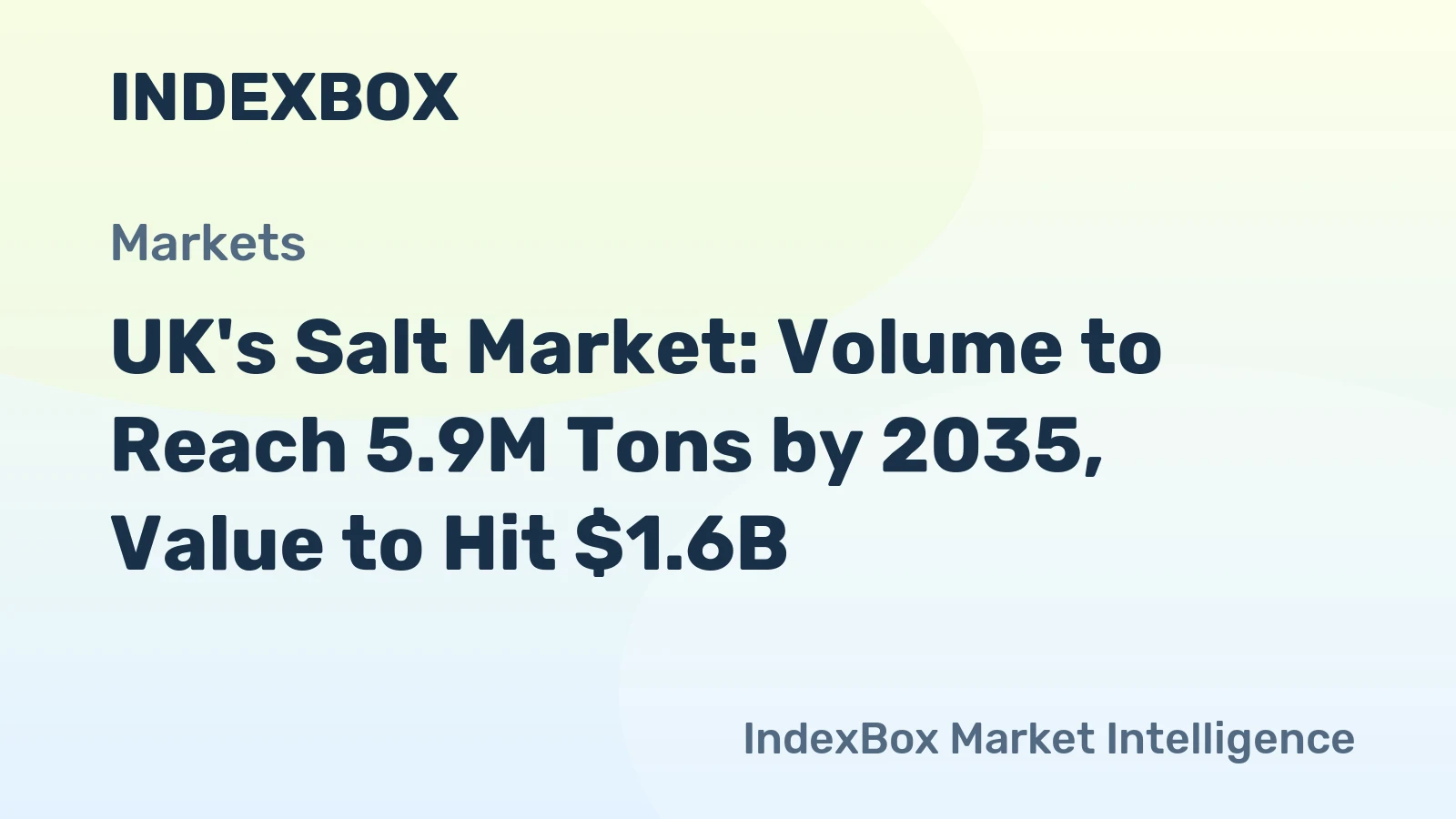 UK's Salt Market: Volume to Reach 5.9M Tons by 2035, Value to Hit $1.6B