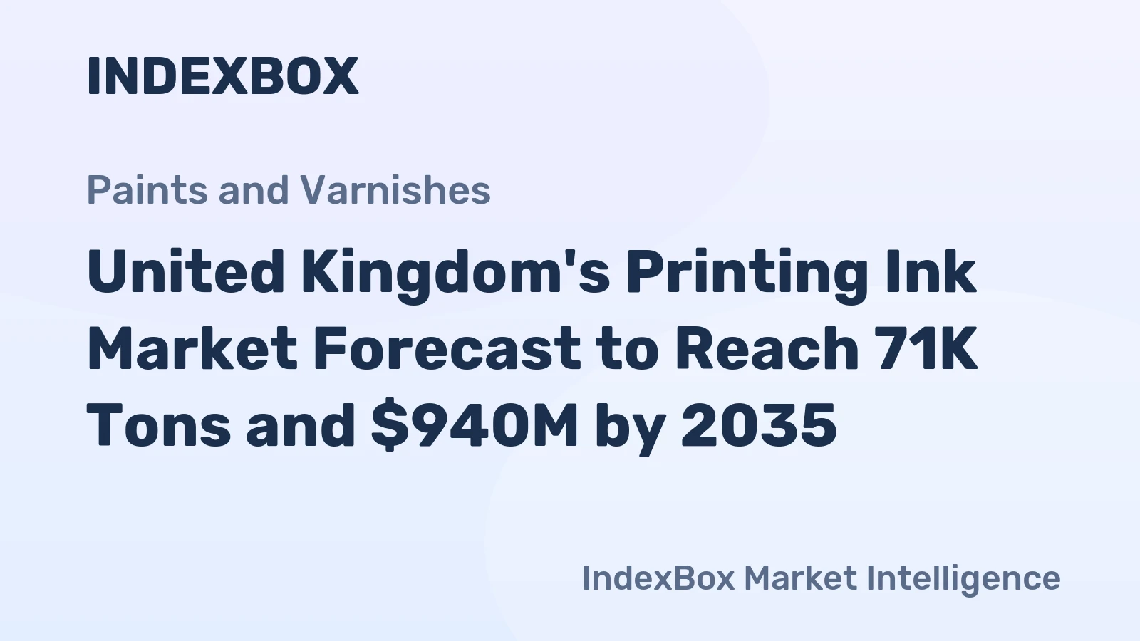 United Kingdom's Printing Ink Market Forecast to Reach 71K Tons and $940M by 2035