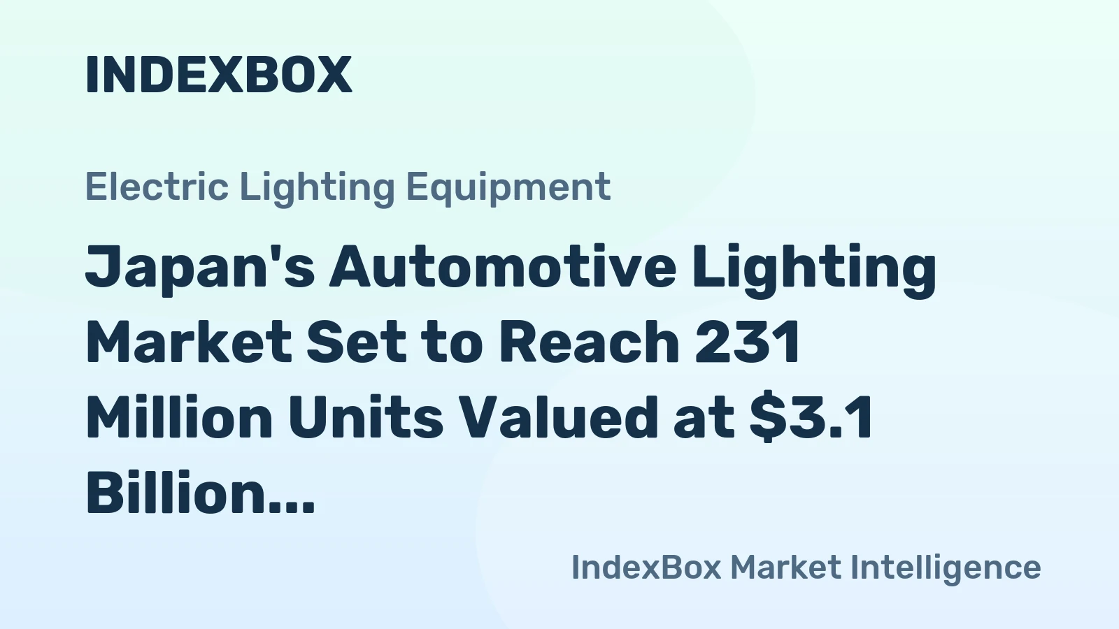Japan's Automotive Lighting Market Set to Reach 231 Million Units Valued at $3.1 Billion