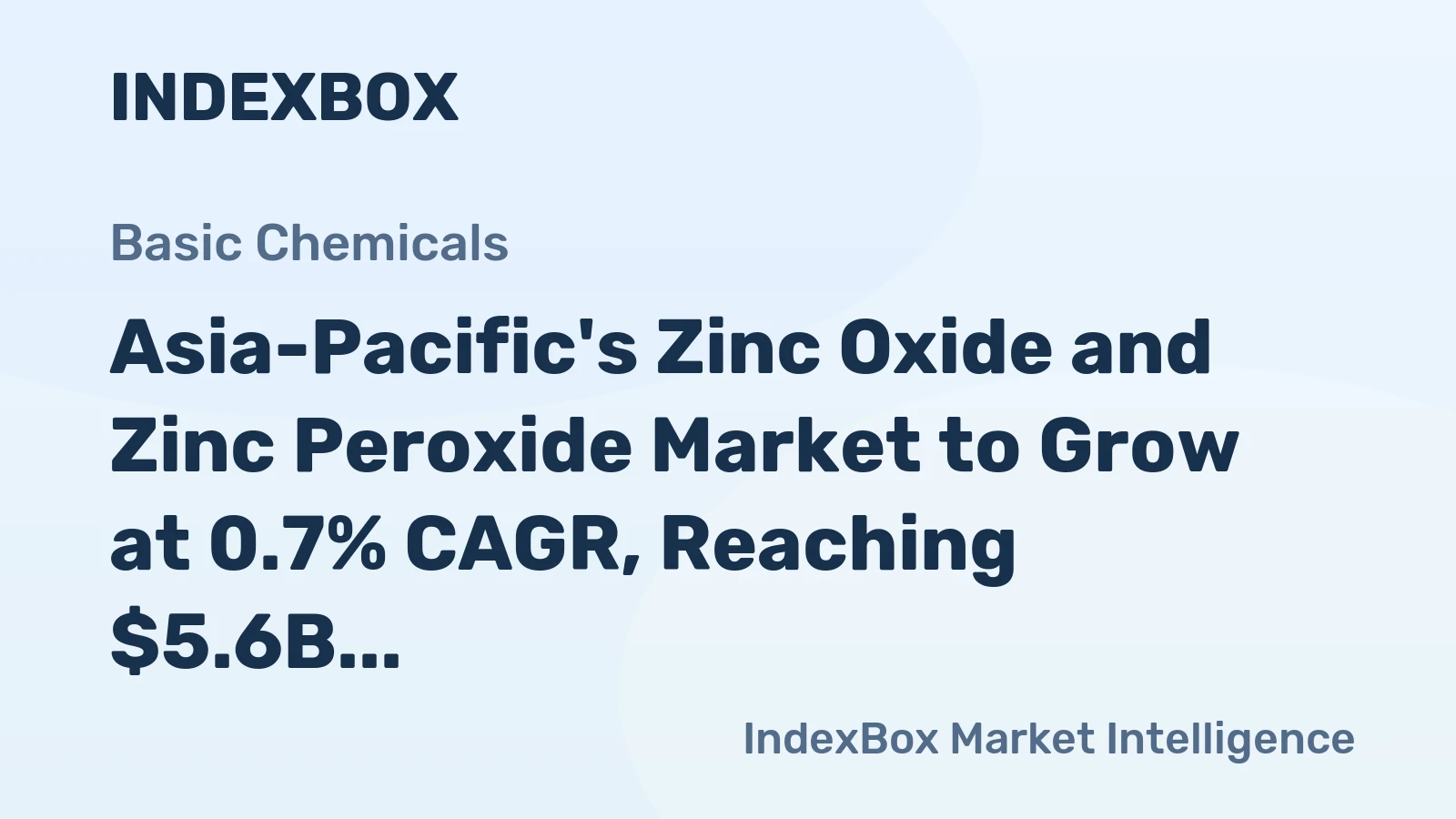 Asia-Pacific's Zinc Oxide and Zinc Peroxide Market to Grow at 0.7% CAGR, Reaching $5.6B by 2035