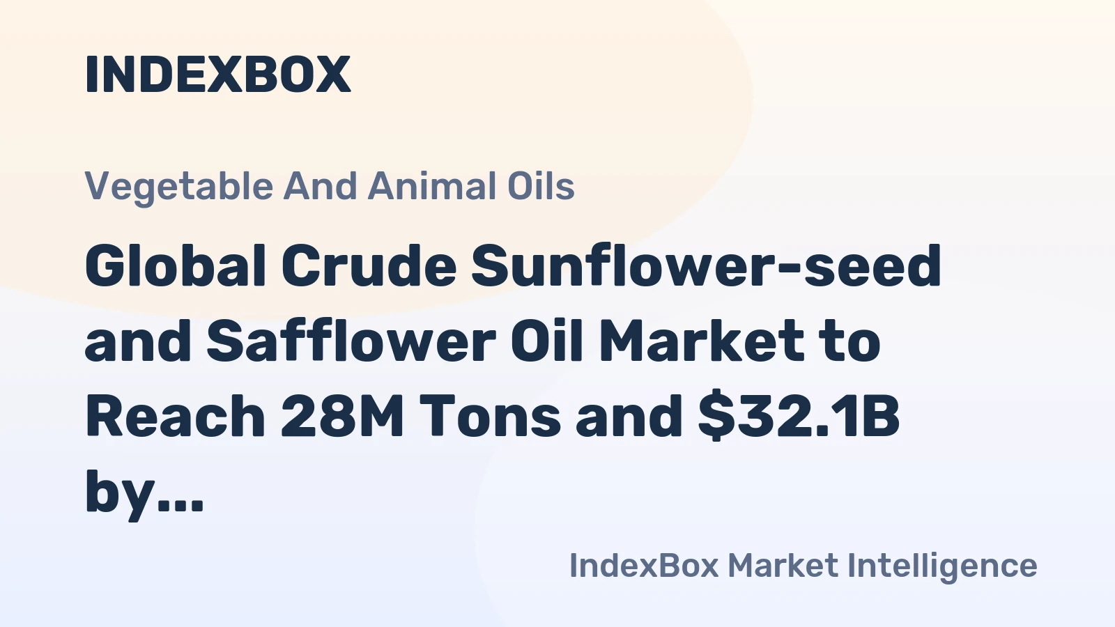 Global Crude Sunflower-seed and Safflower Oil Market to Reach 28M Tons and $32.1B by 2035