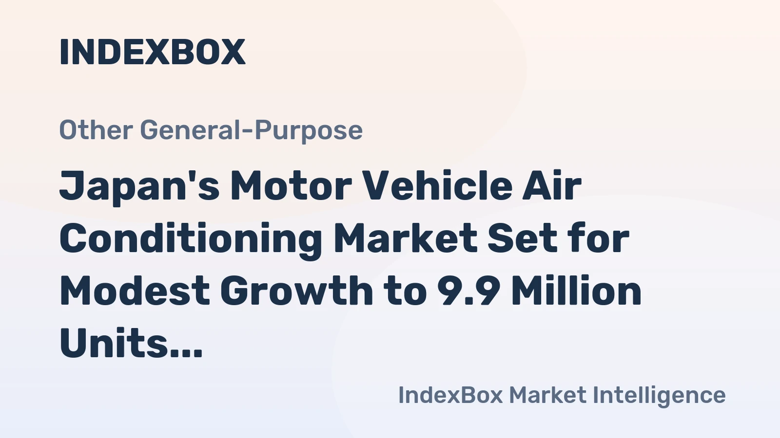 Japan's Motor Vehicle Air Conditioning Market Set for Modest Growth to 9.9 Million Units and $1.5 Billion