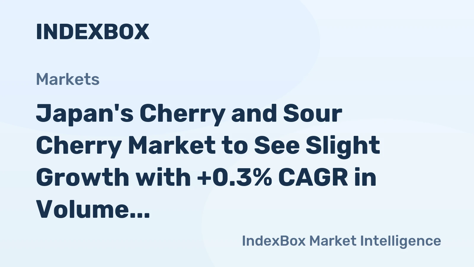 Japan's Cherry and Sour Cherry Market to See Slight Growth with +0.3% CAGR in Volume and +2.2% CAGR in Value from 2024 to 2035