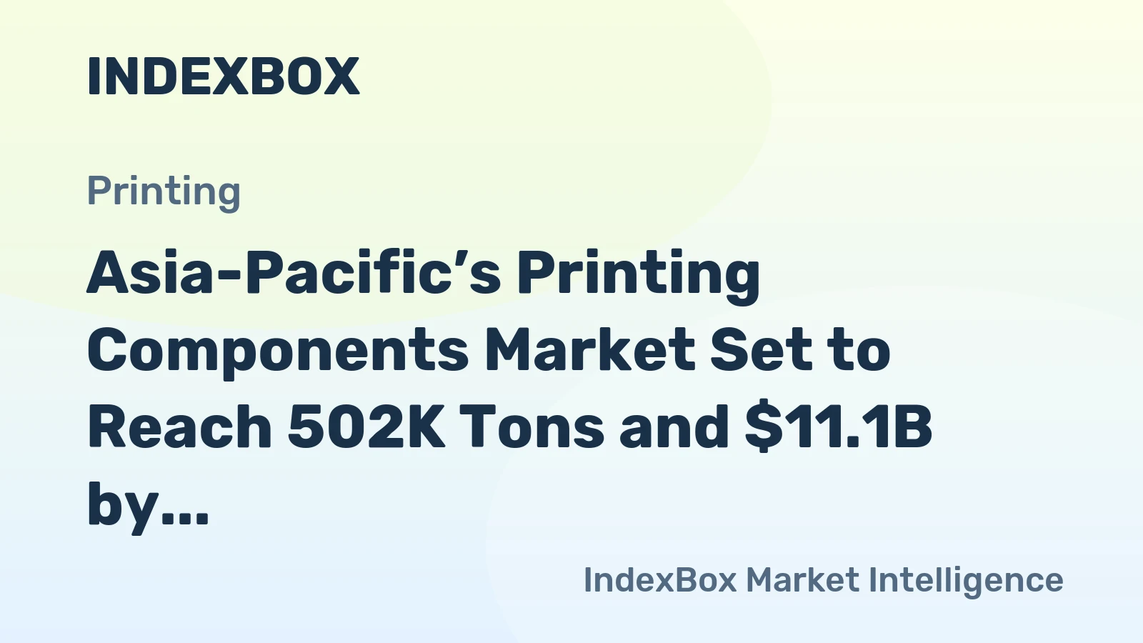 Asia-Pacific’s Printing Components Market Set to Reach 502K Tons and $11.1B by 2035