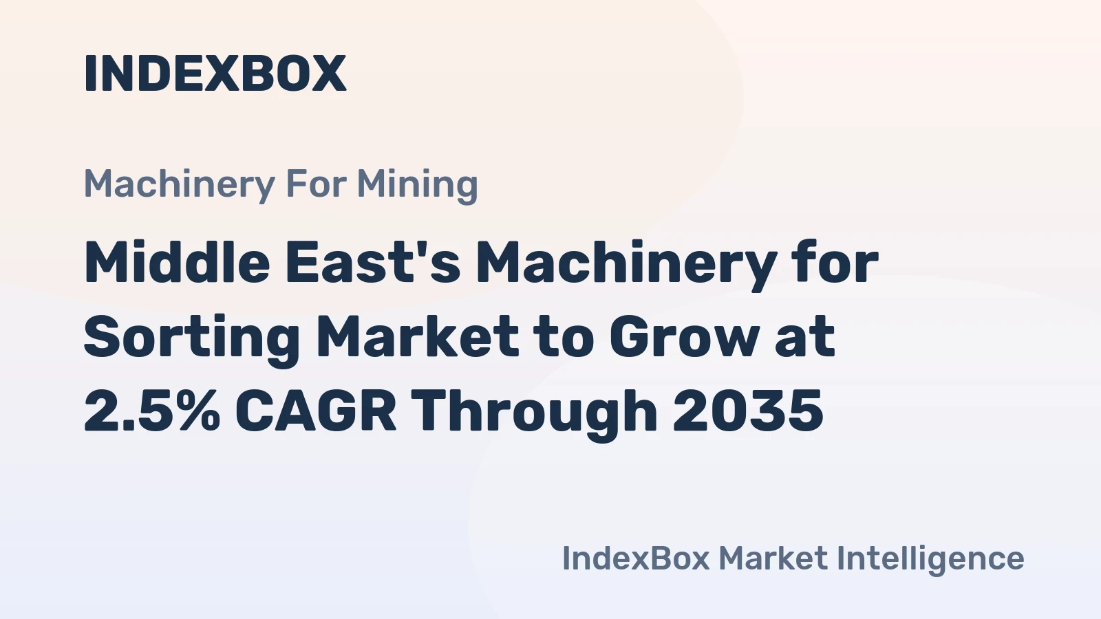 Middle East's Machinery for Sorting Market to Grow at 2.5% CAGR Through 2035
