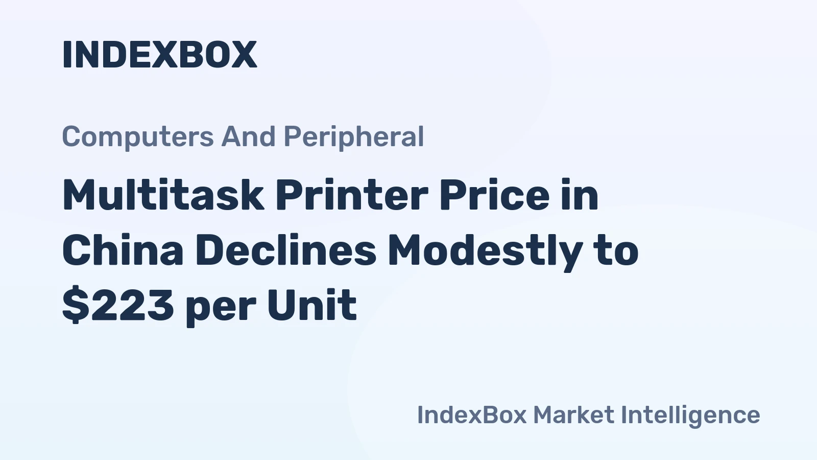 Multitask Printer Price in China Declines Modestly to $223 per Unit