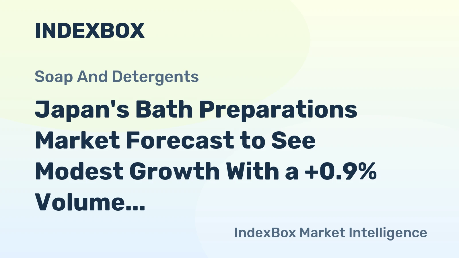Japan's Bath Preparations Market Forecast to See Modest Growth With a +0.9% Volume CAGR