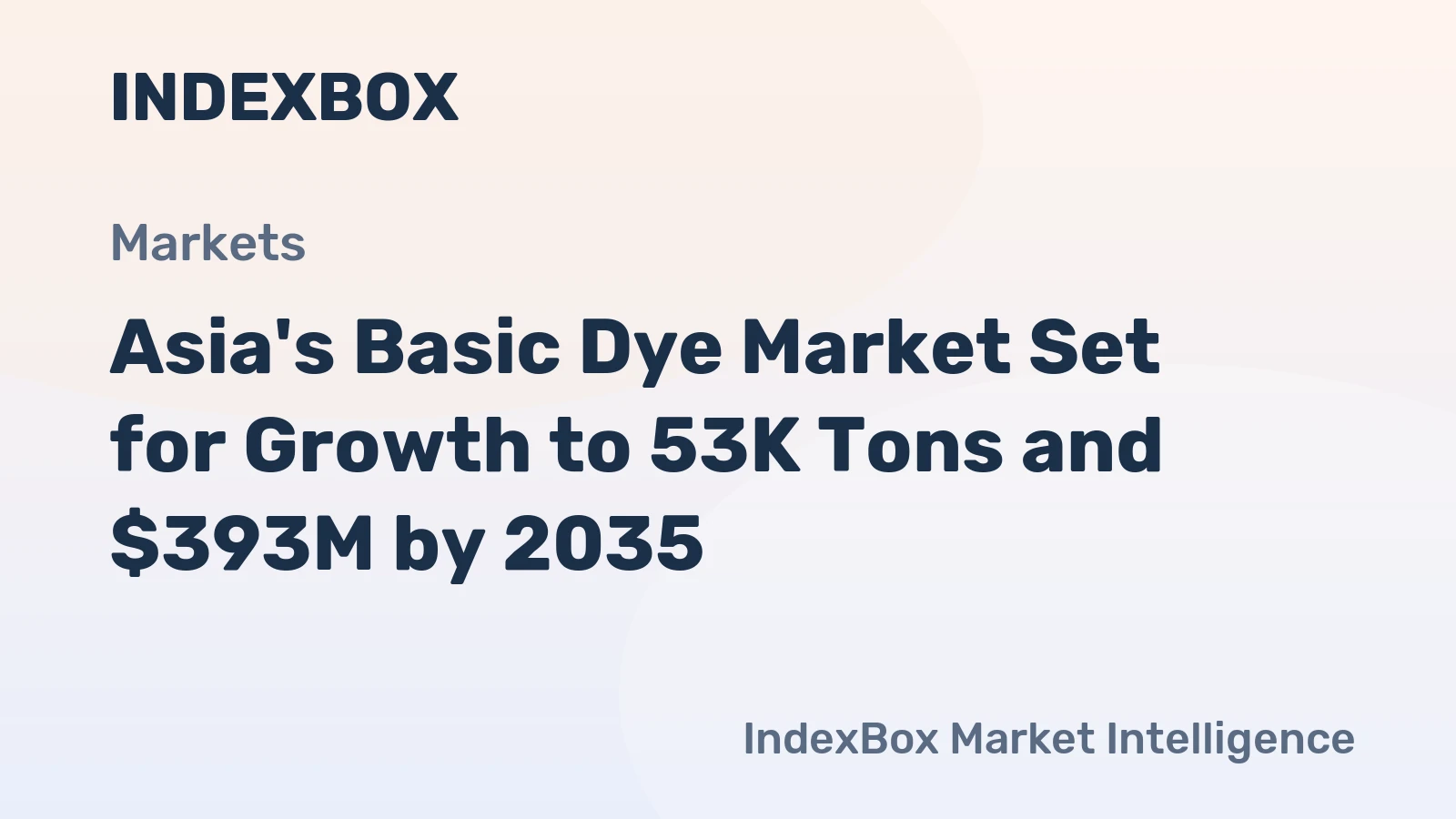 Asia's Basic Dye Market Set for Growth to 53K Tons and $393M by 2035