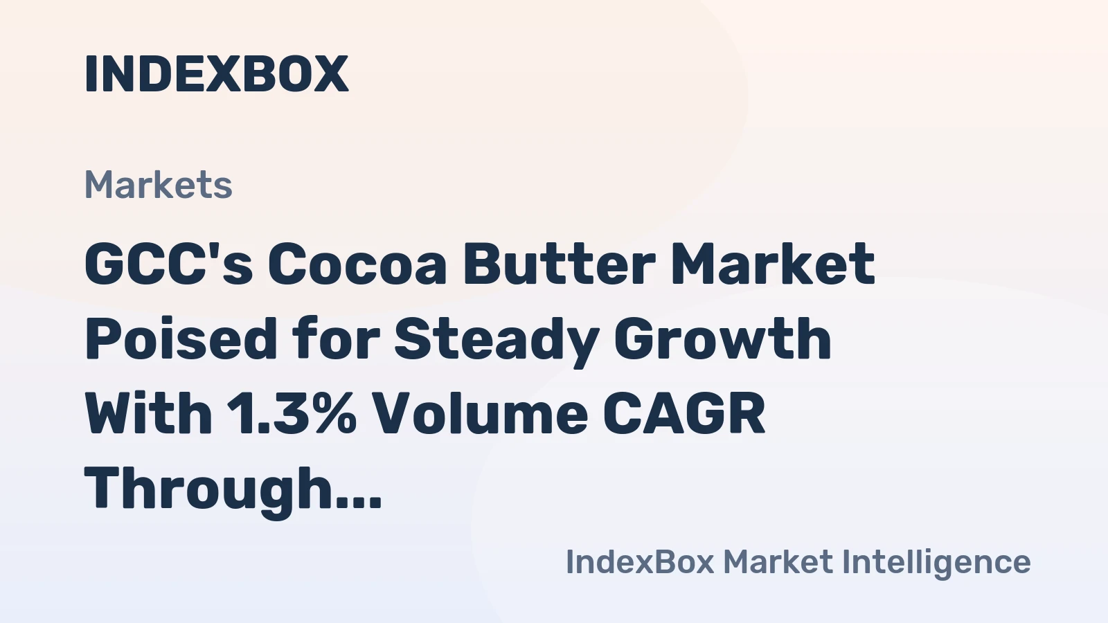 GCC's Cocoa Butter Market Poised for Steady Growth With 1.3% Volume CAGR Through 2035