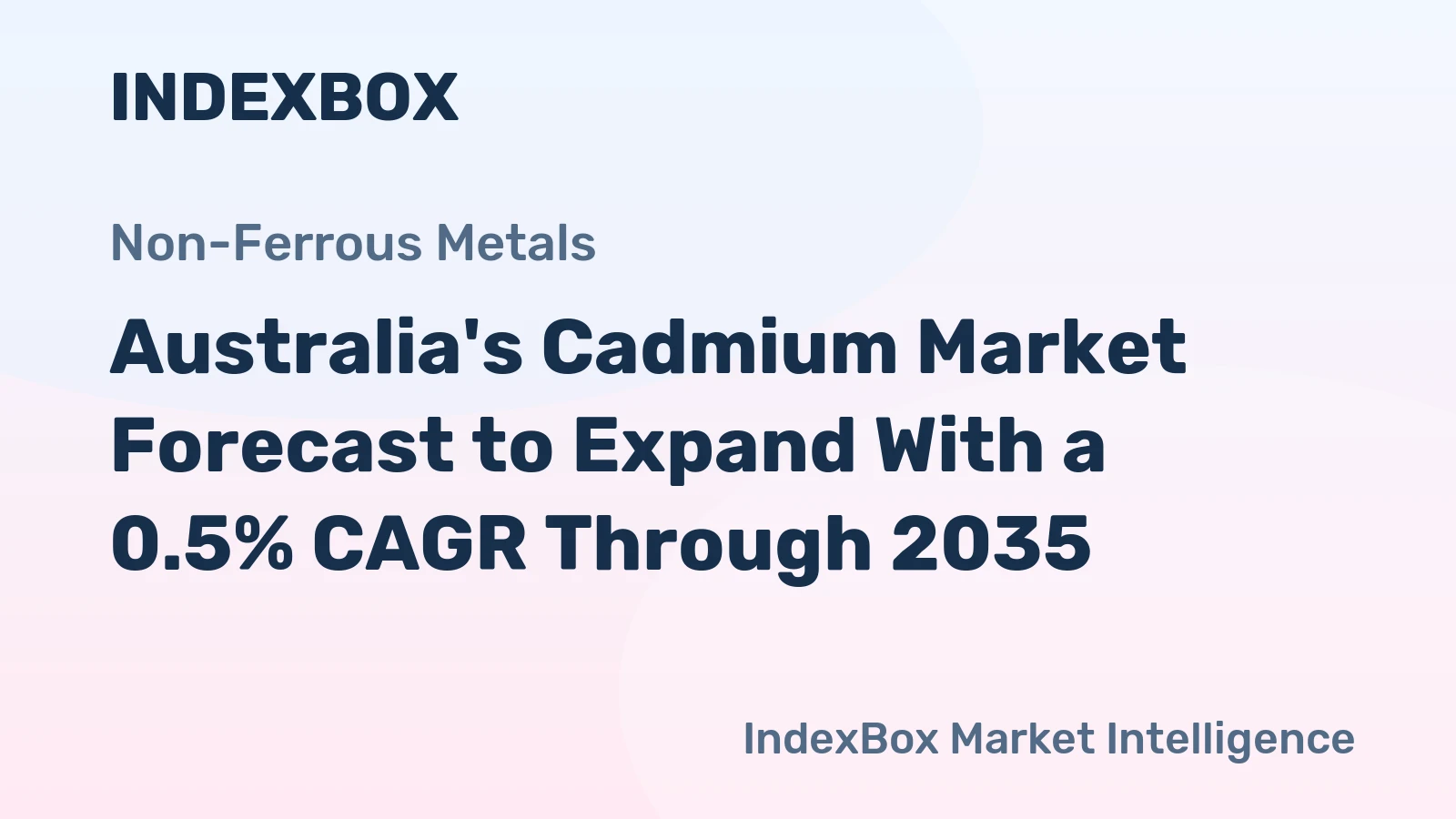 Australia's Cadmium Market Forecast to Expand With a 0.5% CAGR Through 2035