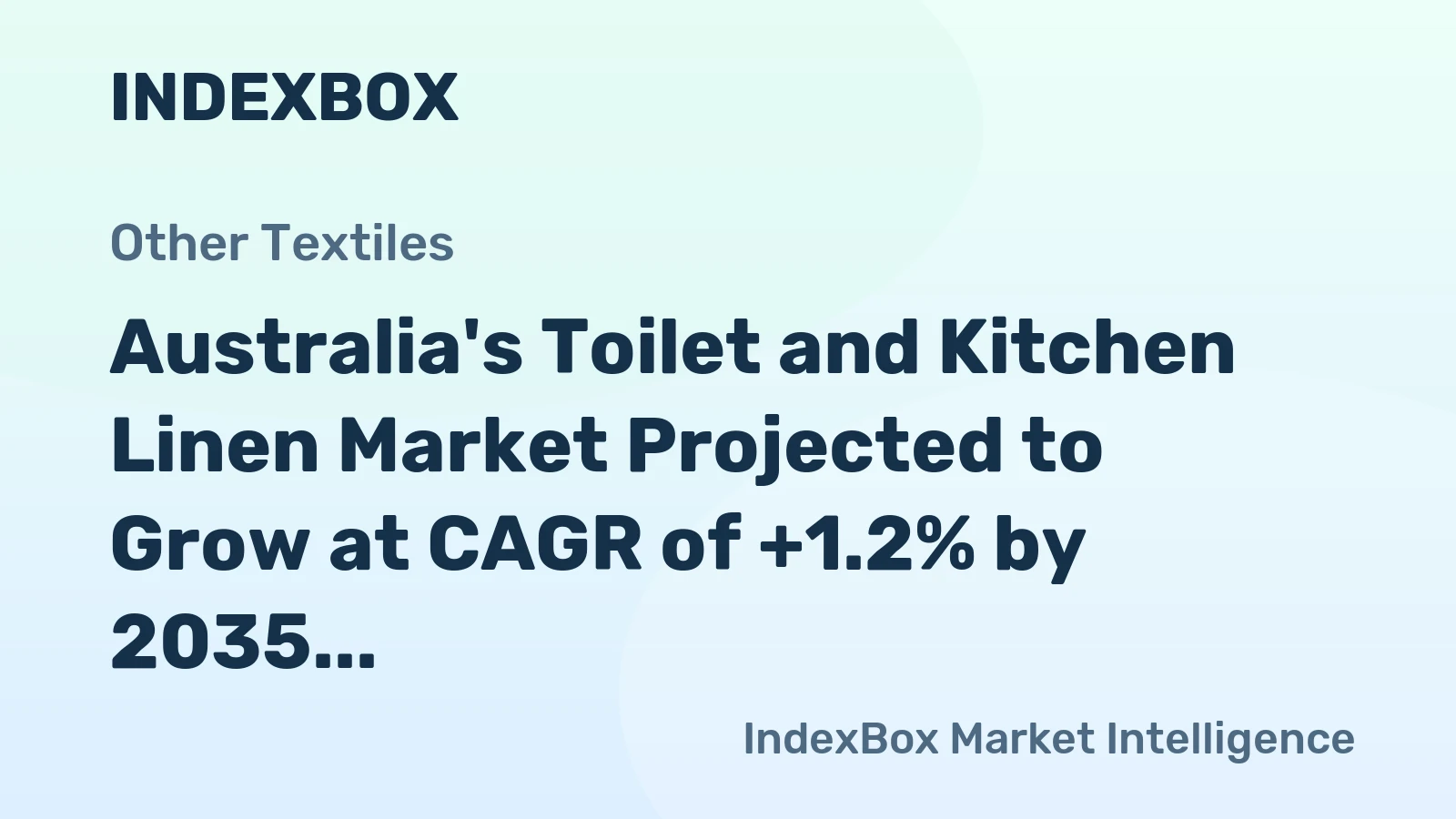 Australia's Toilet and Kitchen Linen Market Projected to Grow at CAGR of +1.2% by 2035