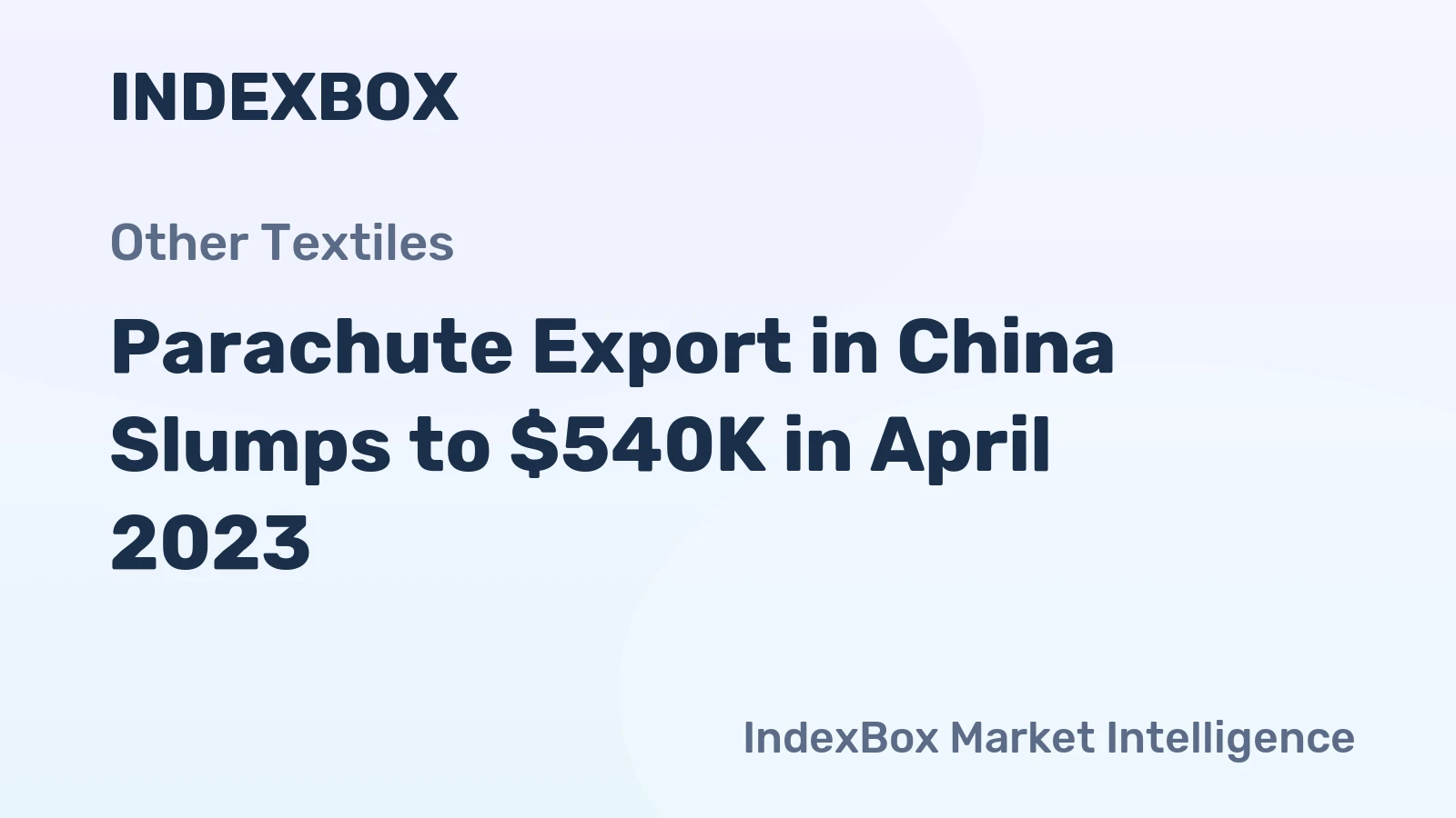 Parachute Export in China Slumps to $540K in April 2023