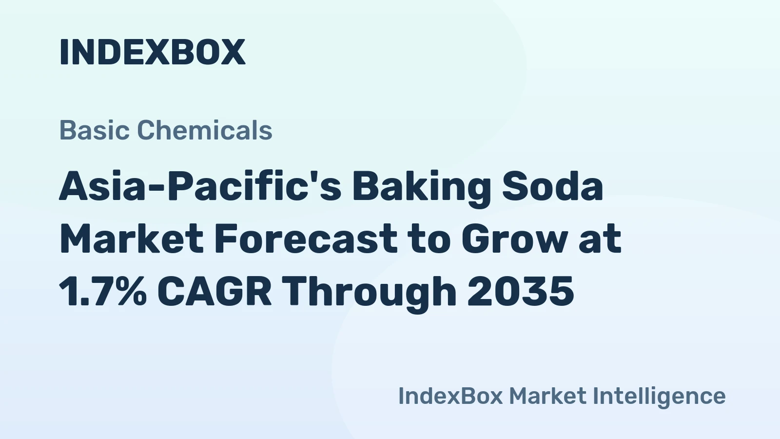 Asia-Pacific's Baking Soda Market Forecast to Grow at 1.7% CAGR Through 2035