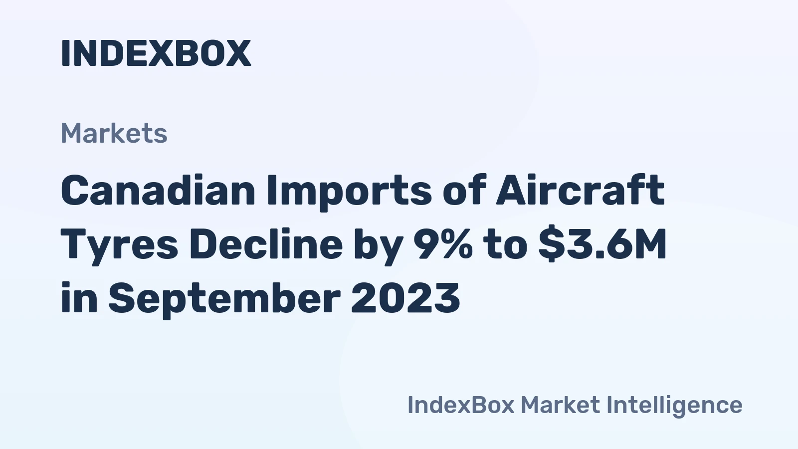 Canadian Imports of Aircraft Tyres Decline by 9% to $3.6M in September 2023