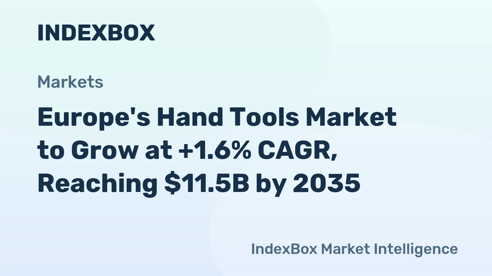 Europe's Hand Tools Market to Grow at +1.6% CAGR, Reaching $11.5B by 2035