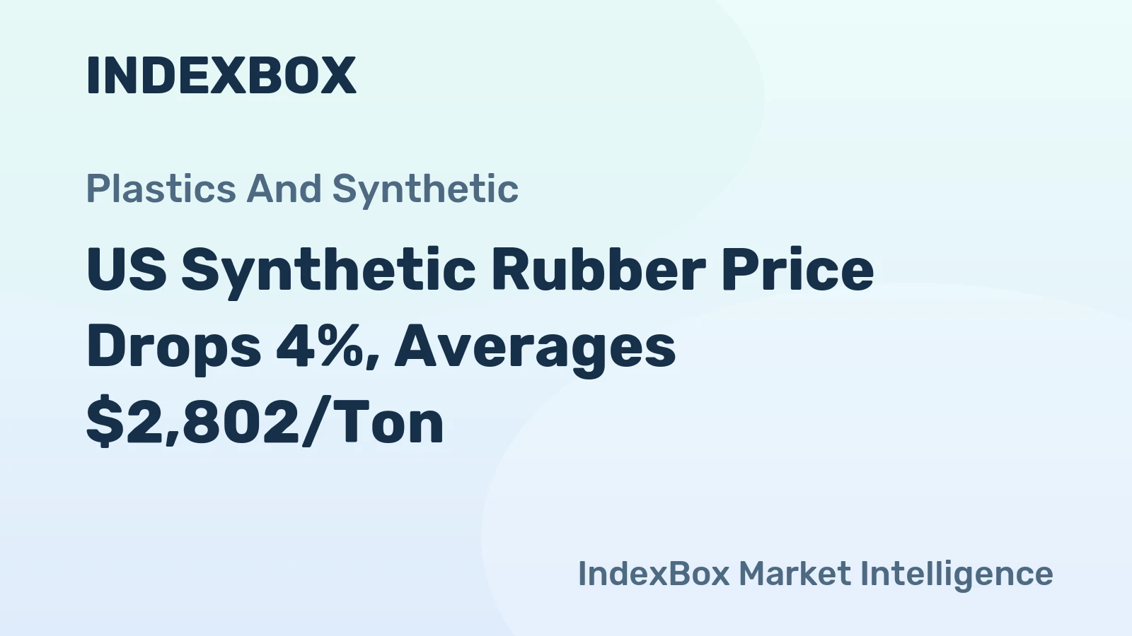 US Synthetic Rubber Price Drops 4%, Averages $2,802/Ton