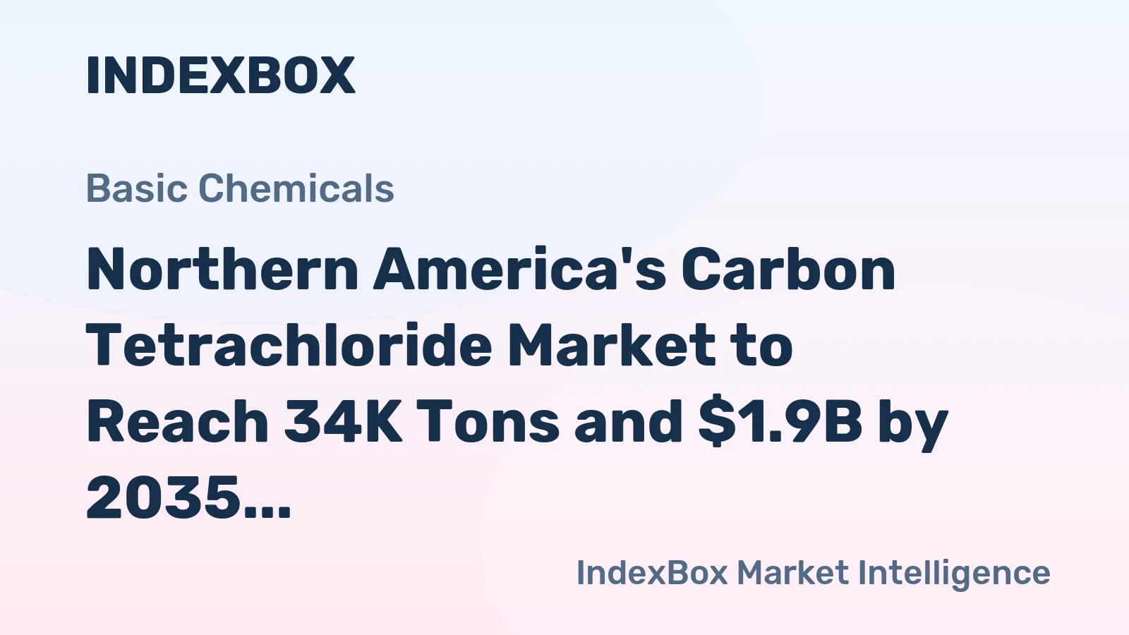 Northern America's Carbon Tetrachloride Market to Reach 34K Tons and $1.9B by 2035
