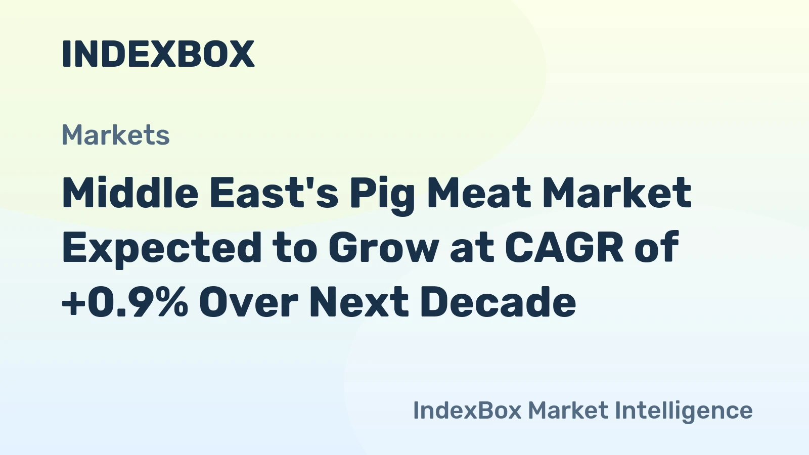 Middle East's Pig Meat Market Expected to Grow at CAGR of +0.9% Over Next Decade