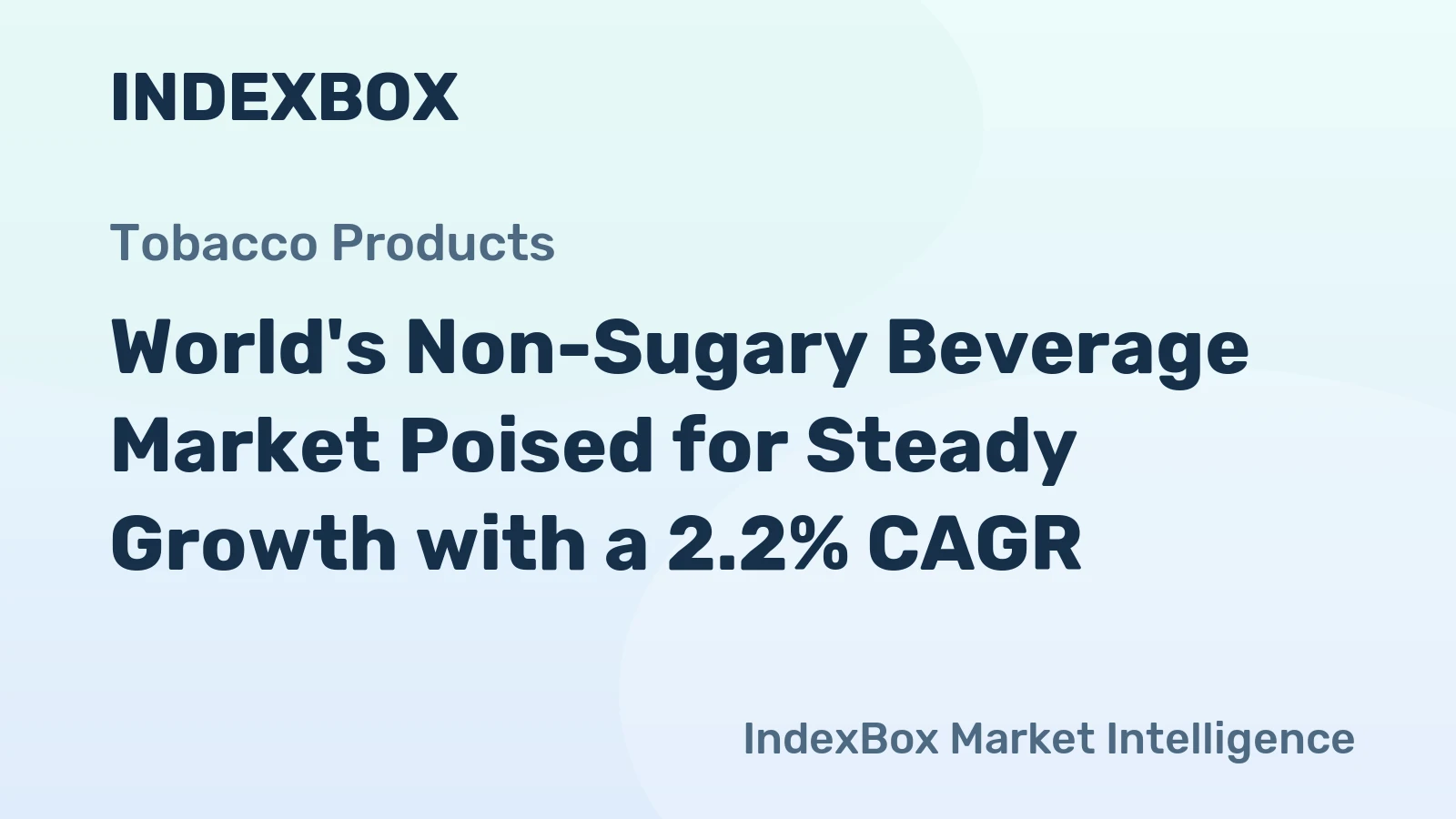 World's Non-Sugary Beverage Market Poised for Steady Growth with a 2.2% CAGR