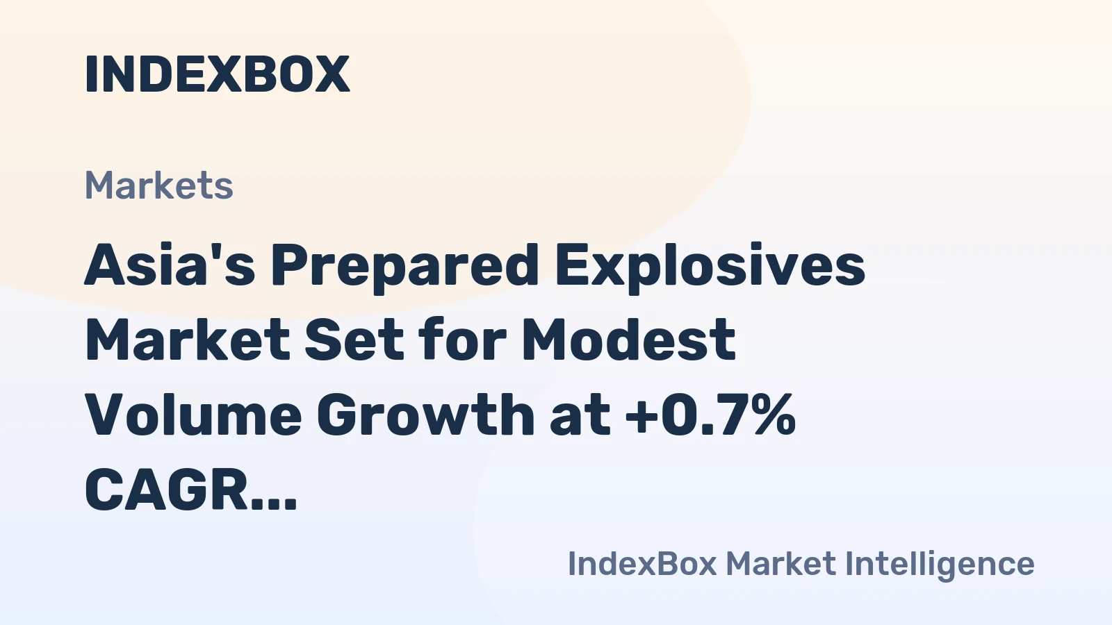 Asia's Prepared Explosives Market Set for Modest Volume Growth at +0.7% CAGR Through 2035